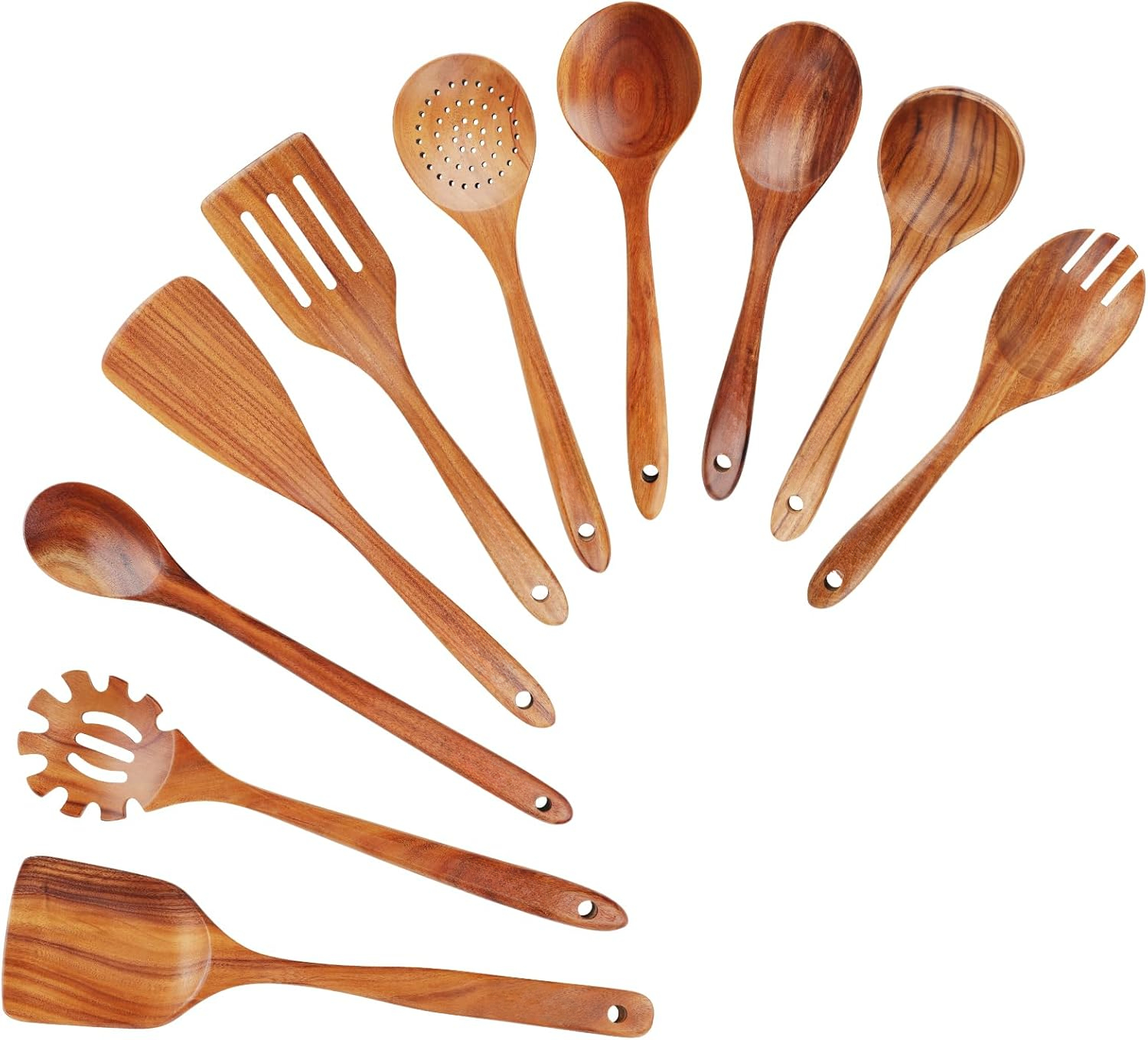 Natural teak wood kitchen user set with spoon - Walmart.com