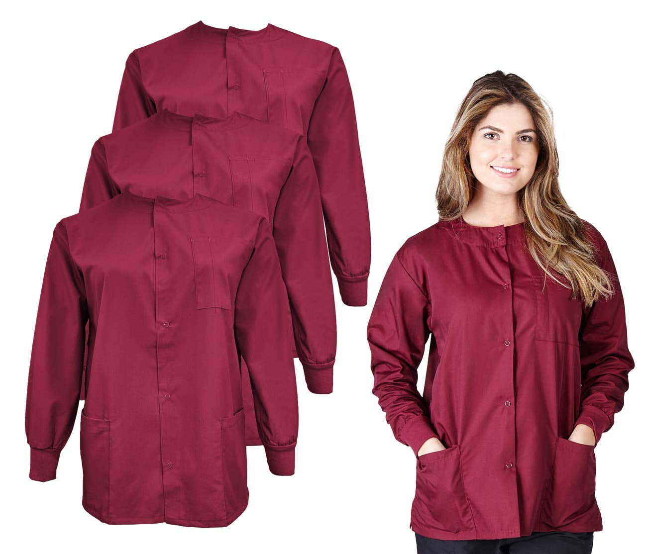 Natural uniforms Women's Scrub Jacket Warm Up Lightweight Medical Scrub ...