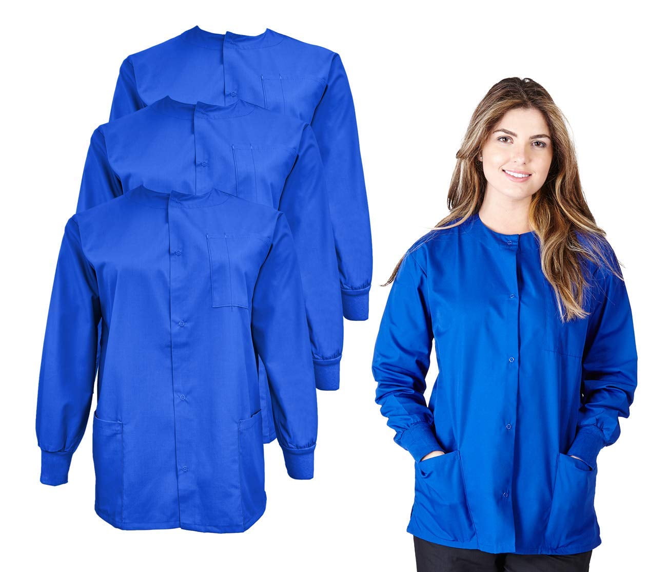 Natural uniforms Women's Scrub Jacket Warm Up Lightweight Medical Scrub ...