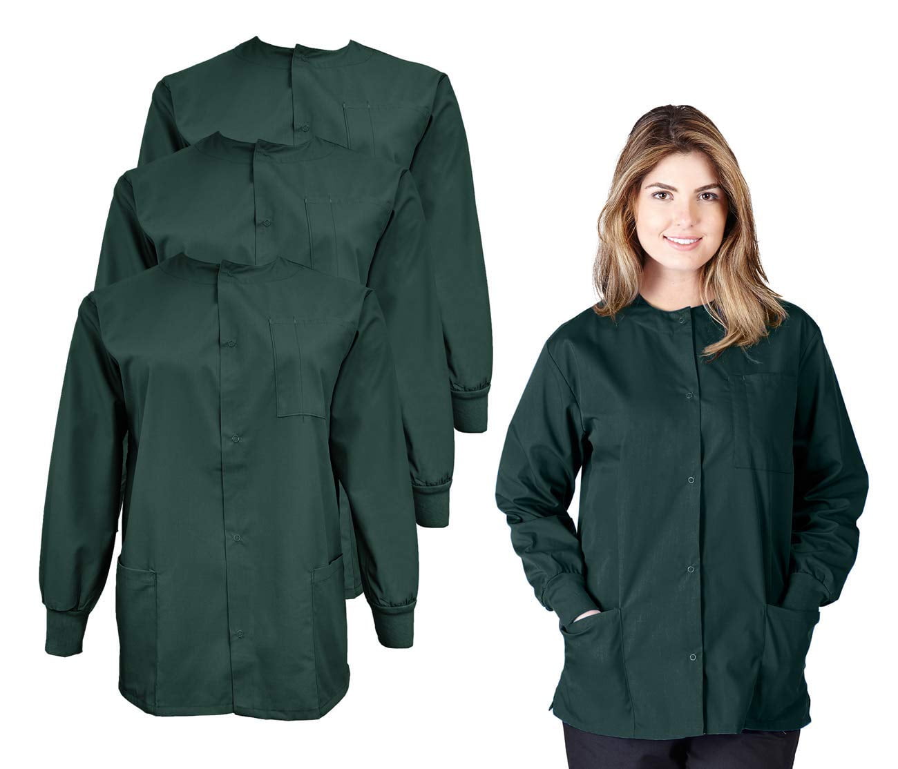 Natural uniforms Women's Scrub Jacket Warm Up Lightweight Medical Scrub ...