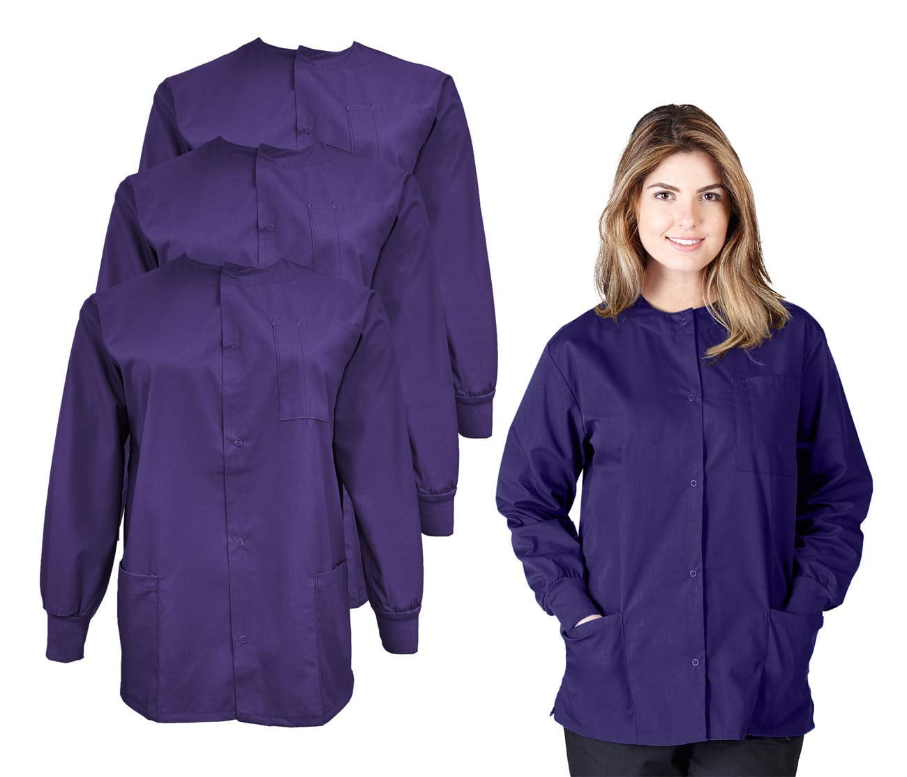 Natural uniforms Women's Scrub Jacket Warm Up Lightweight Medical Scrub ...