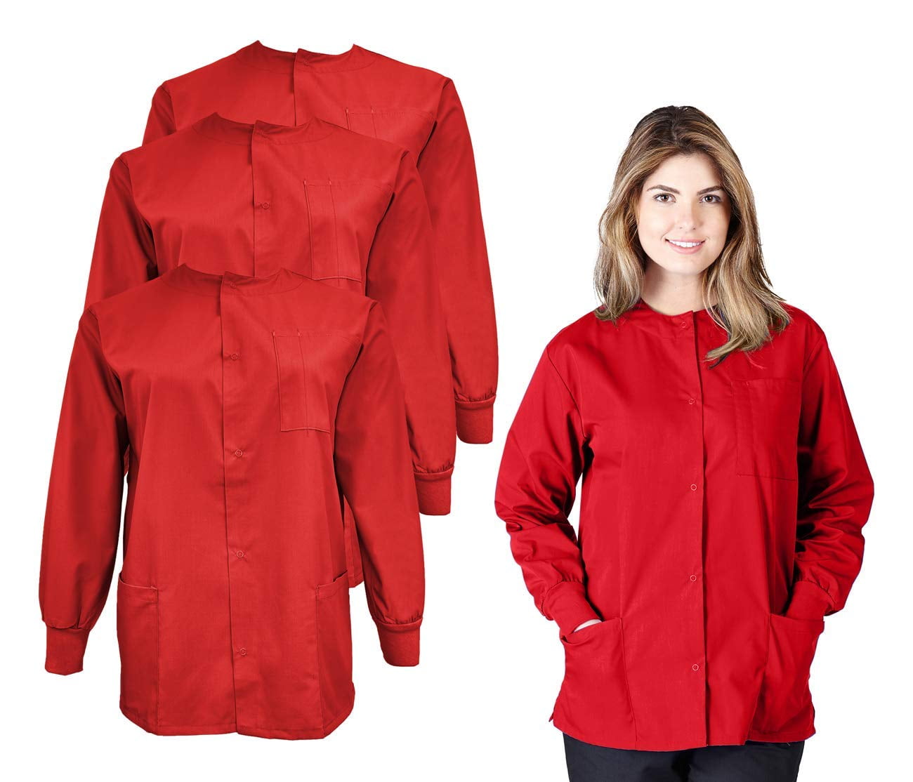 Natural uniforms Women's Scrub Jacket Warm Up Lightweight Medical Scrub ...