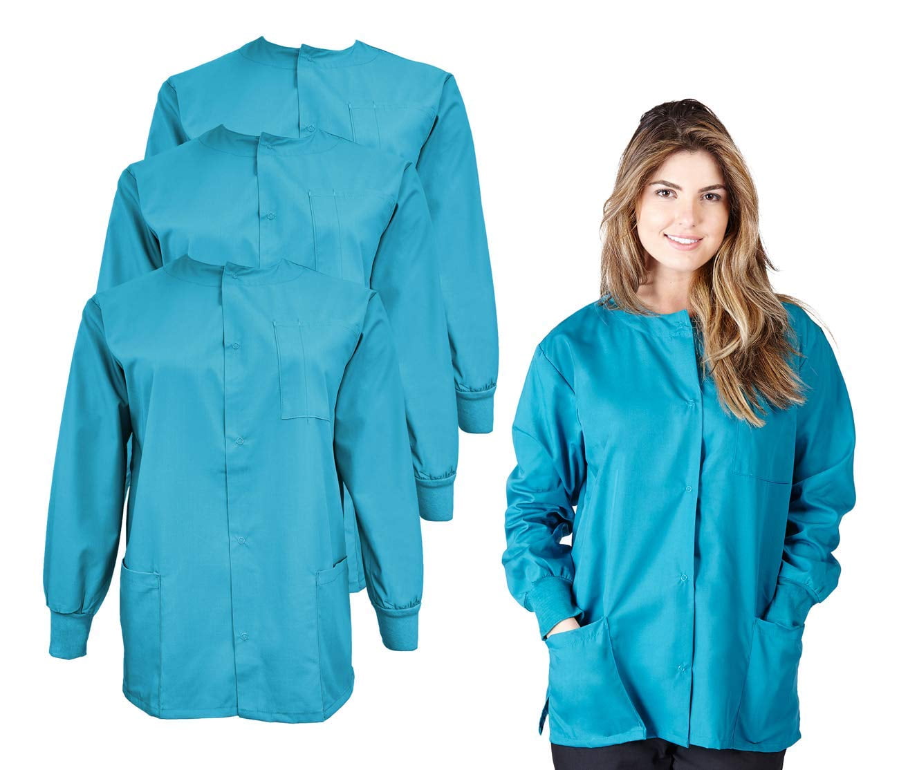 Natural uniforms Women's Scrub Jacket Warm Up Lightweight Medical Scrub ...