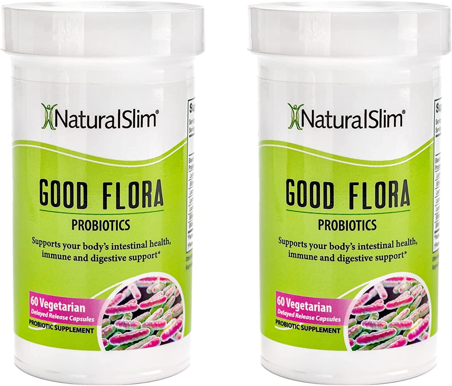 NaturalSlim Good Flora 2-Pack Probiotic Supplement for Digestive Health ...