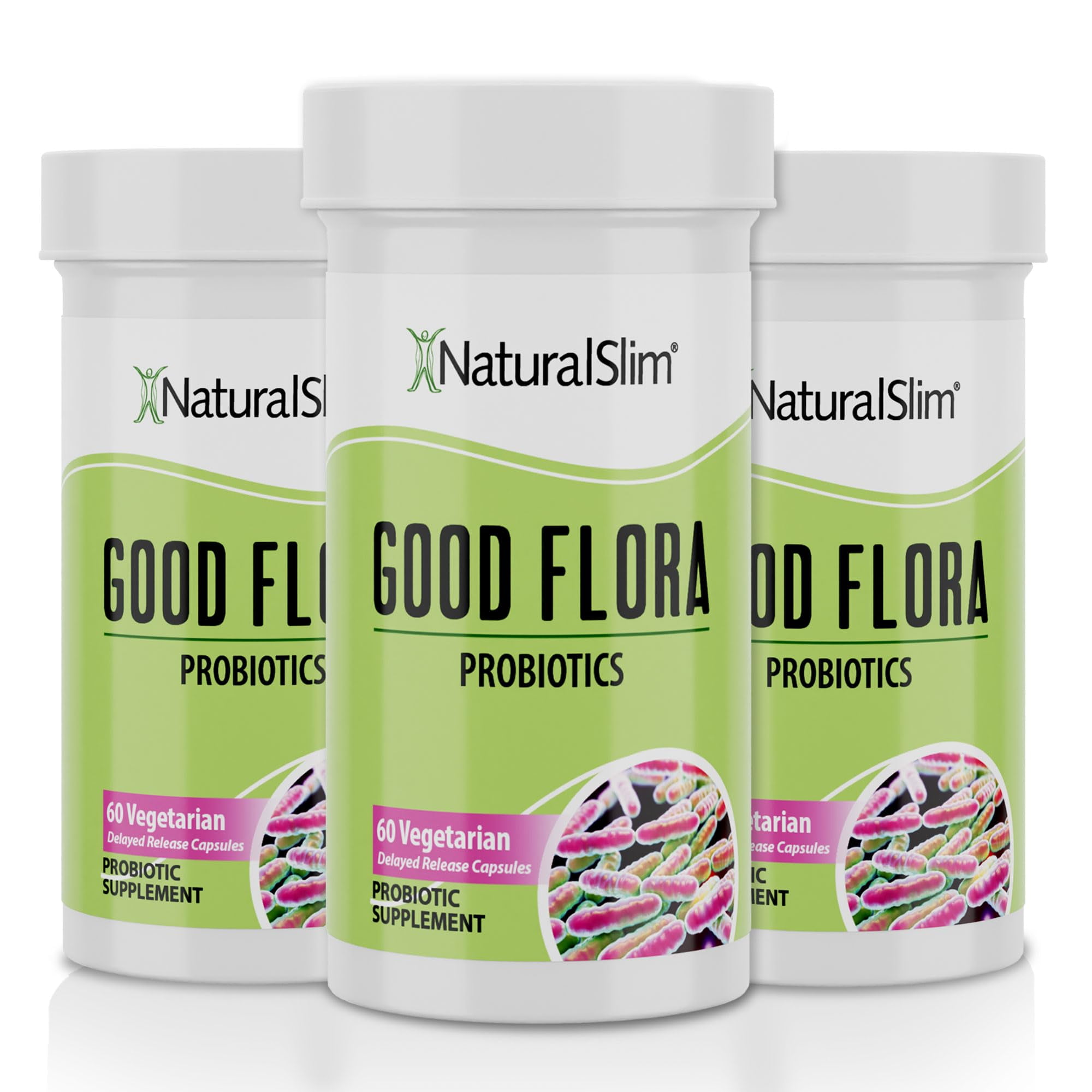 NaturalSlim Good Flora 3-Pack - Probiotic Supplement for Digestive ...