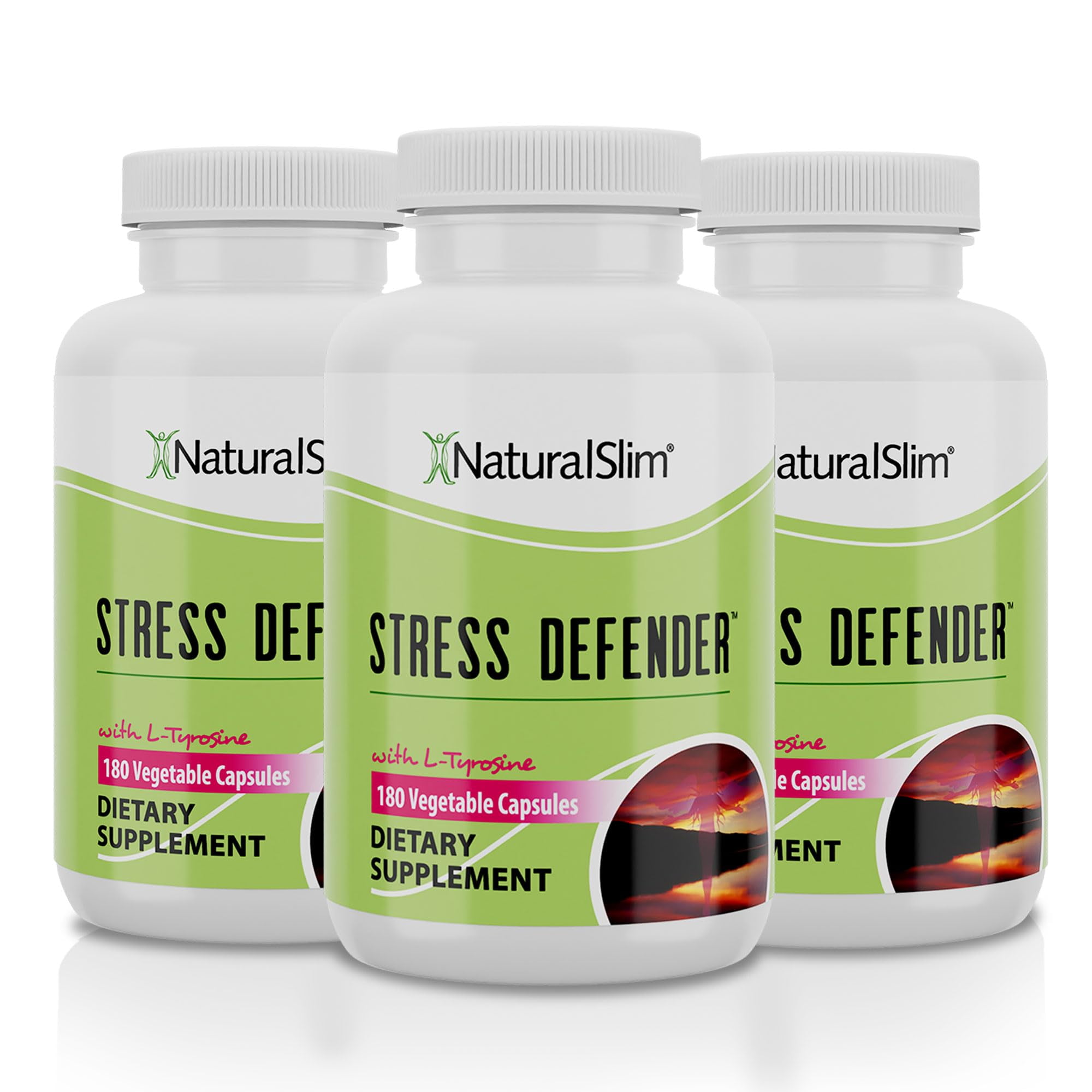 NaturalSlim Stress Defender 3-Pack - Stress Relief Supplement, 180 ...