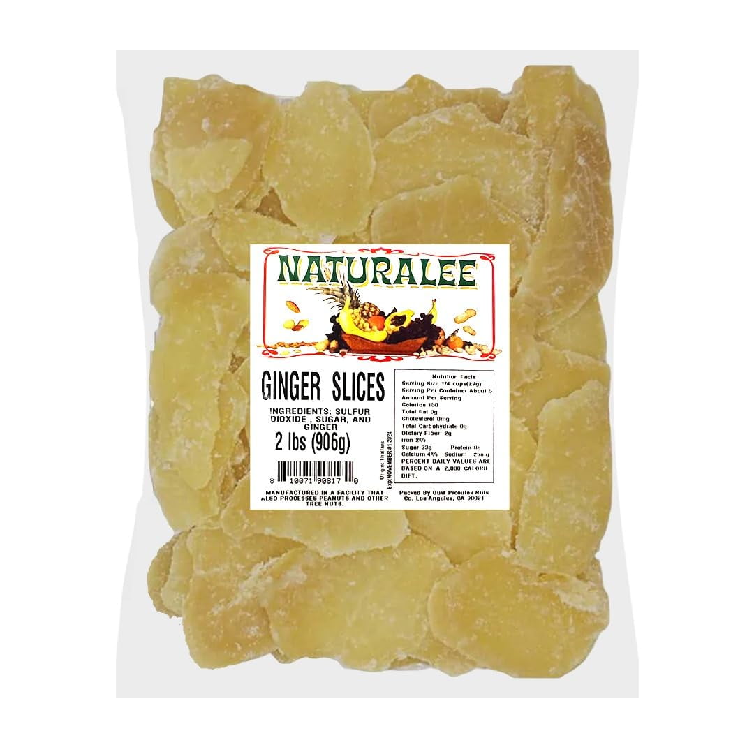 Naturalee Dried & Crystallized RRF12 Ginger Slices 2 lb - Healthy Snack ...