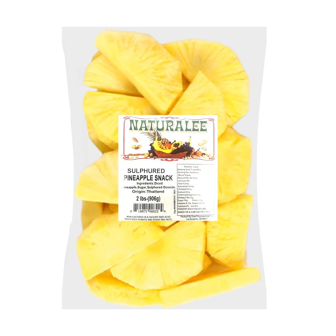 Naturalee Dried Pineapple Snack OIF8 2 lb - Diced, Sulphured - Packed ...