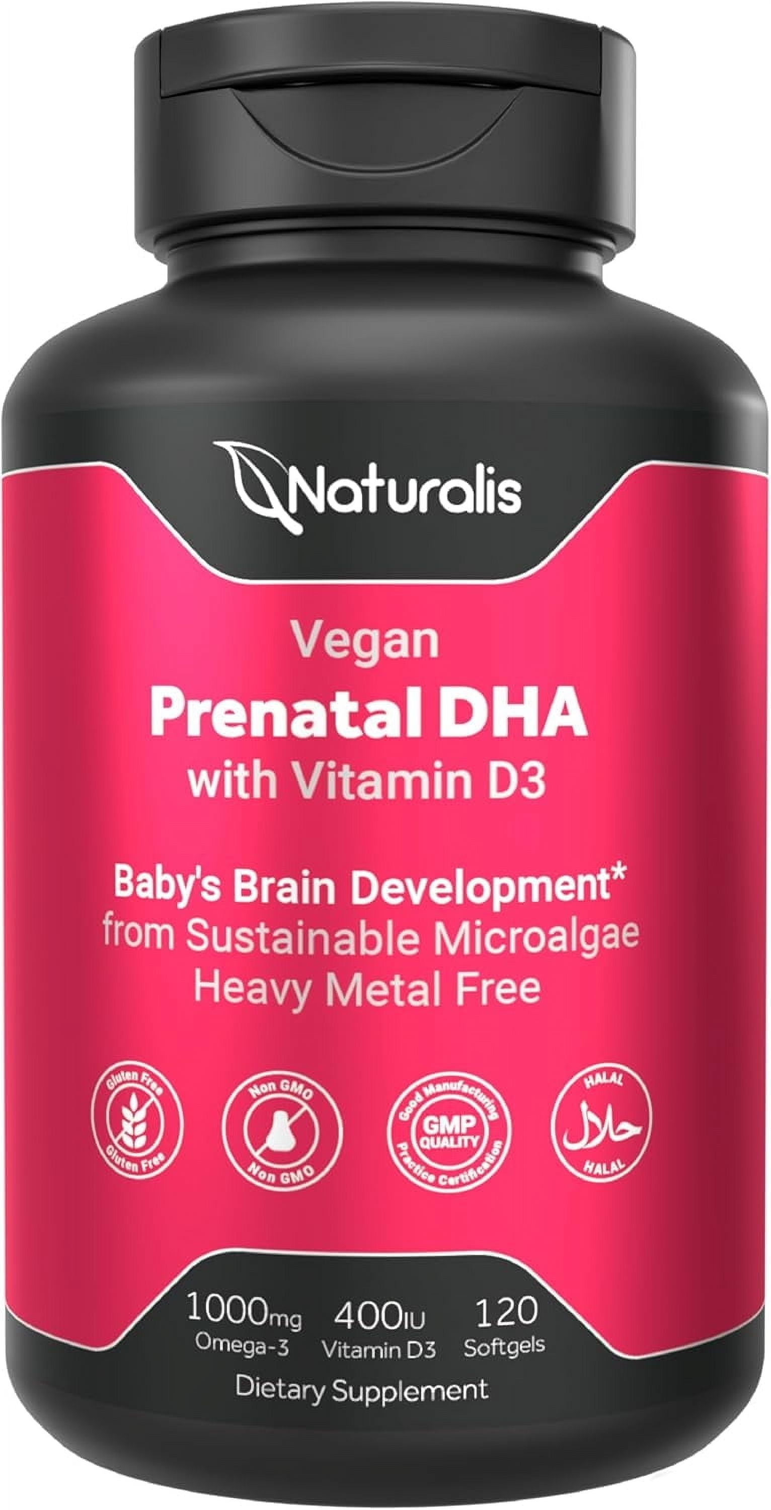 Naturalis Vegan Prenatal with Full Specrum Omega-3 | Algae DHA, EPA ...