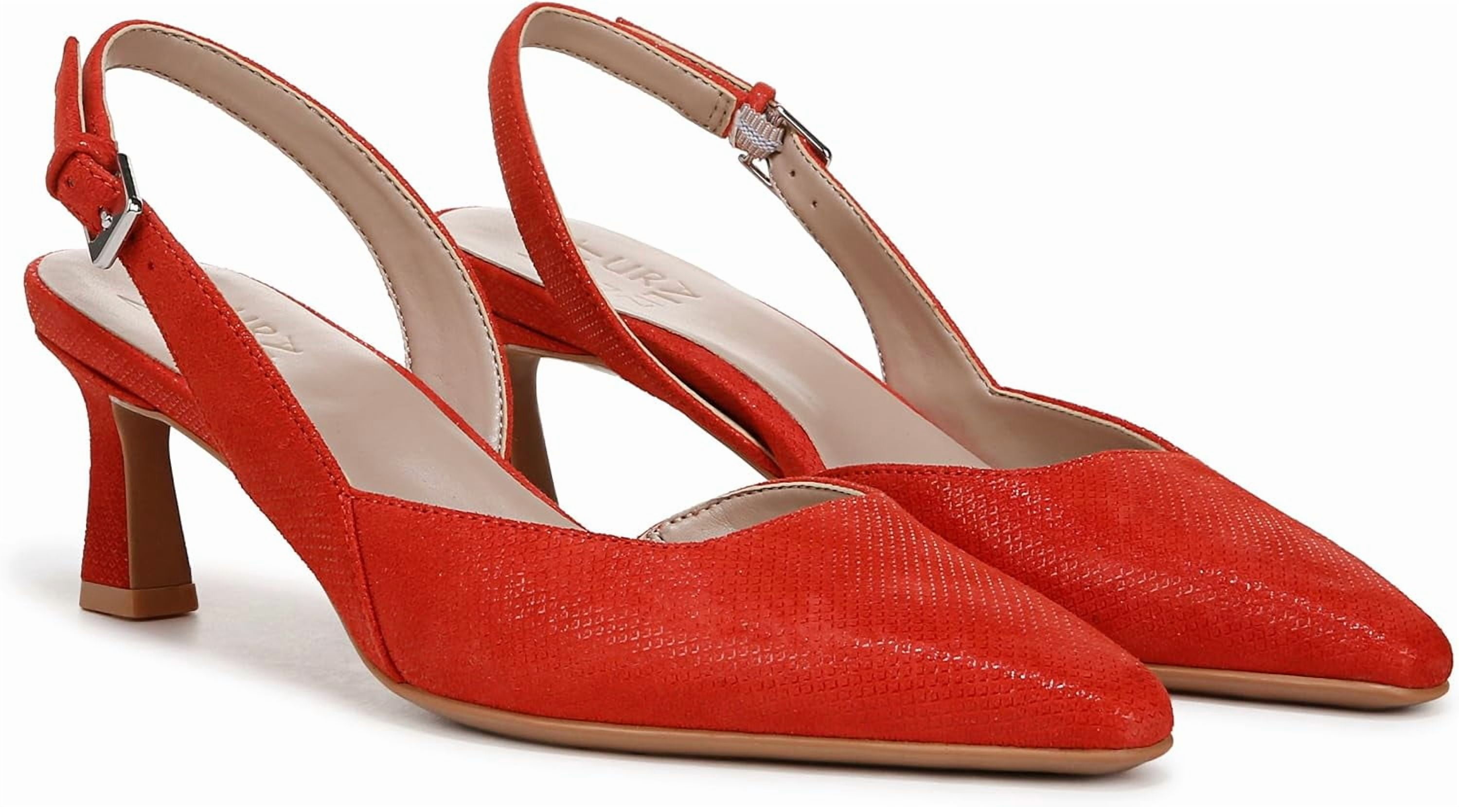 Naturalizer Dalary Women's Slingback Pump Red Suede Textured 9M ...
