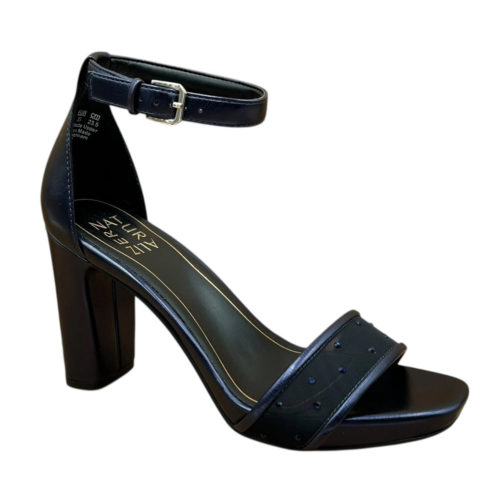 Naturalizer Women's Joy Heeled Sandals Midnight Blue Mesh Sparkle 8M ...