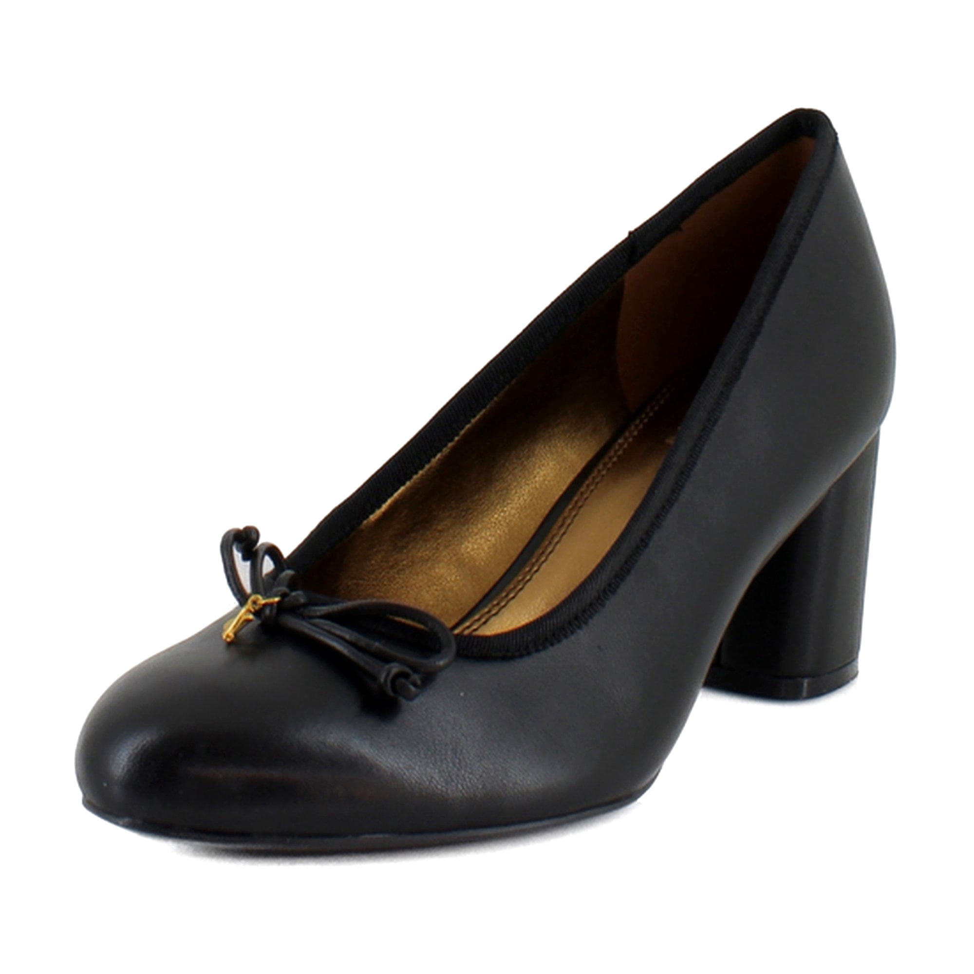 Naturalizer Women's Sienna Block Heel Pump Black Leather 11W - Walmart.com