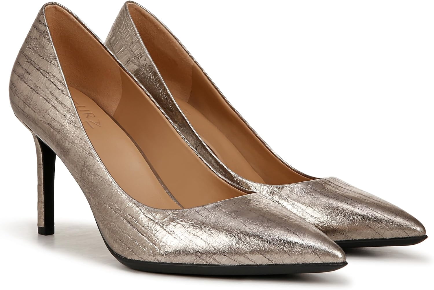 Naturalizer Women's Anna Pointed Toe High Heel Pump Pewter Metallic 9 ...
