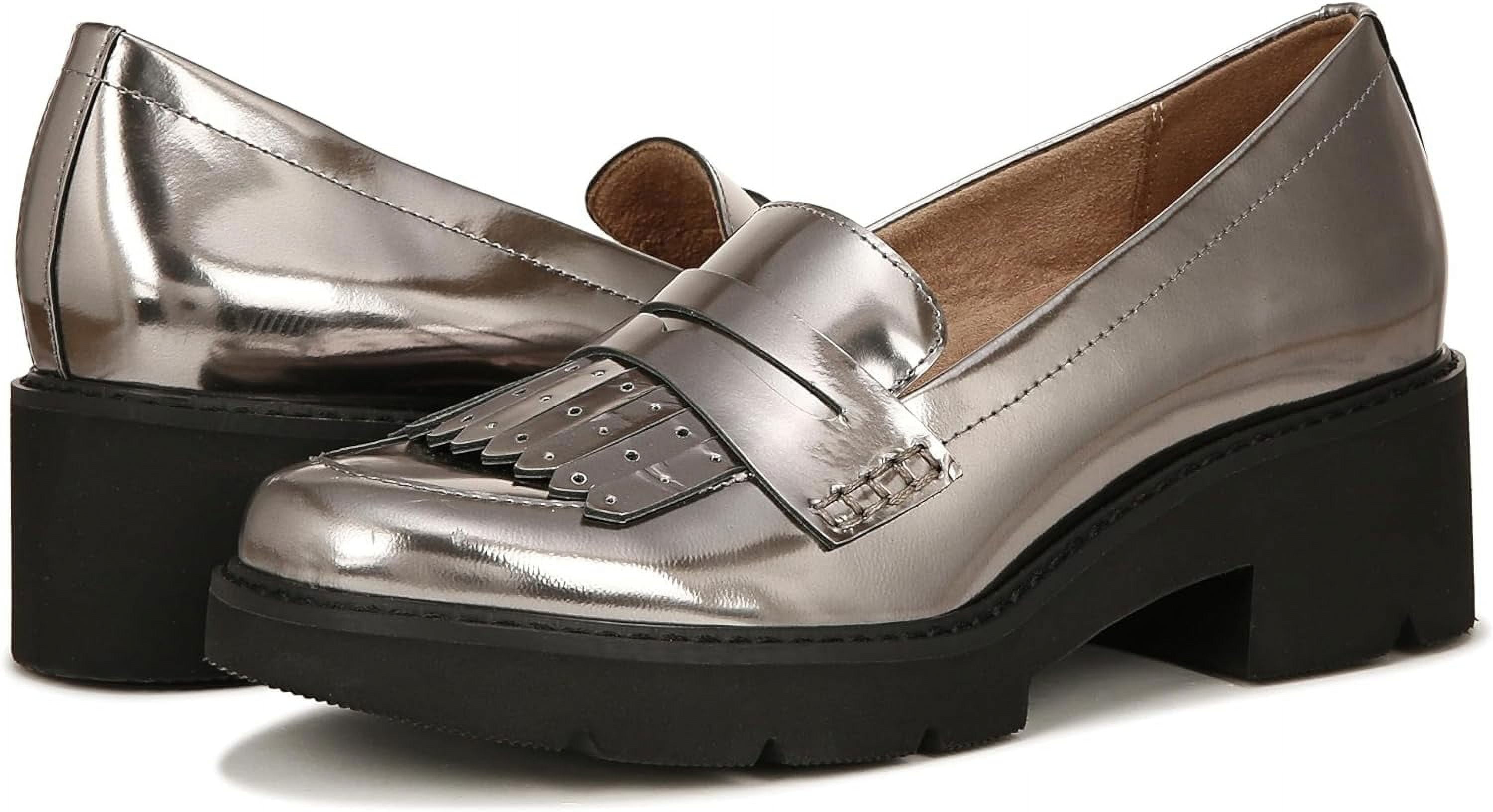 Naturalizer Women's Darcy Tassel Penny Heel Loafer Pewter Metallic ...