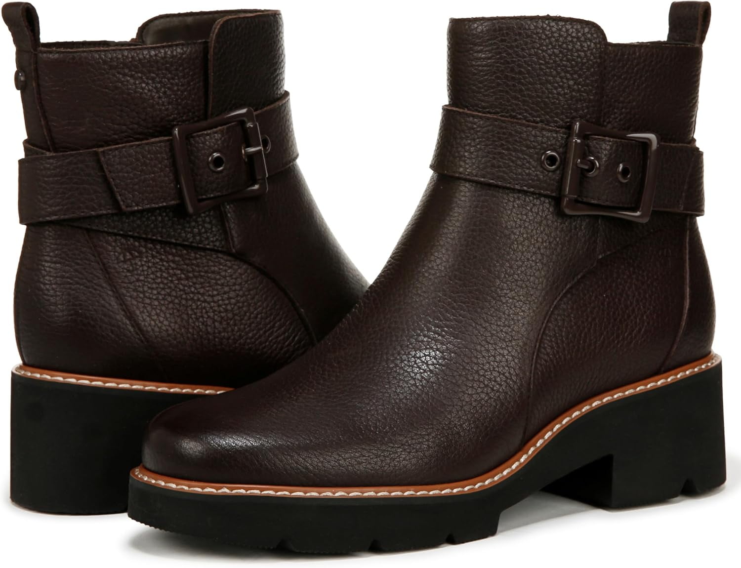 Naturalizer Women's Darry Strap Bootie Coffee Bean Brown Leather 8W ...