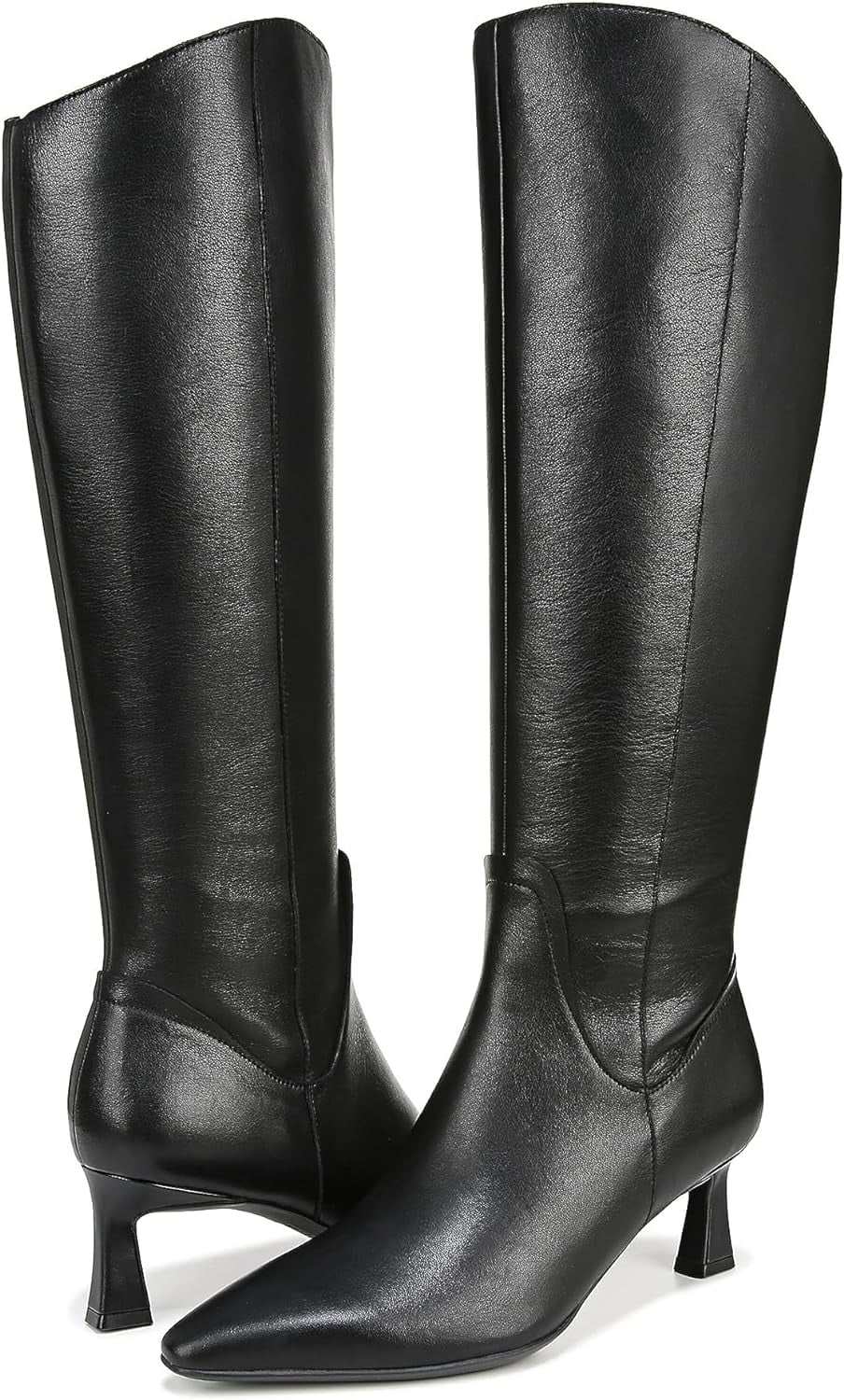 Naturalizer Women's Deesha Knee High Boot Black Leather Extra Wide Calf ...