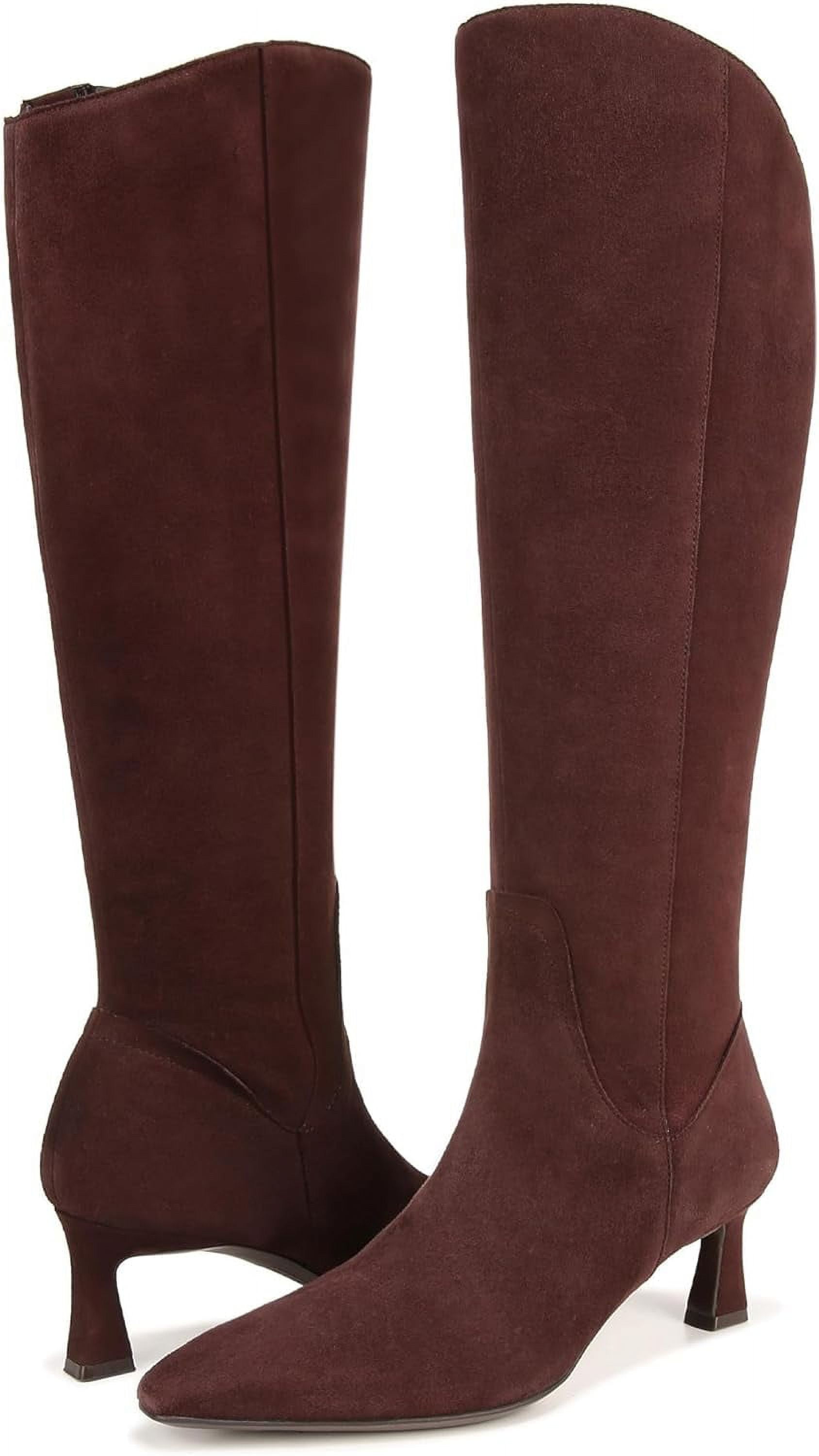 Naturalizer Women's Deesha Knee High Boot Mahogany Brown Suede Wide ...