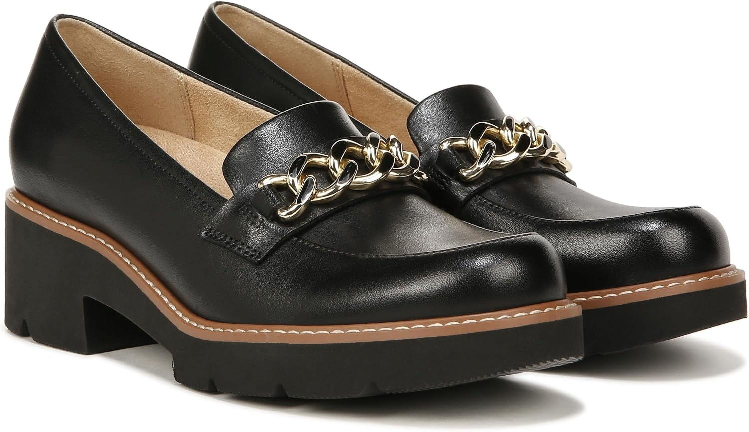 Naturalizer Womens Desi Chain Detail Platform Lug Sole Heeled Loafer ...