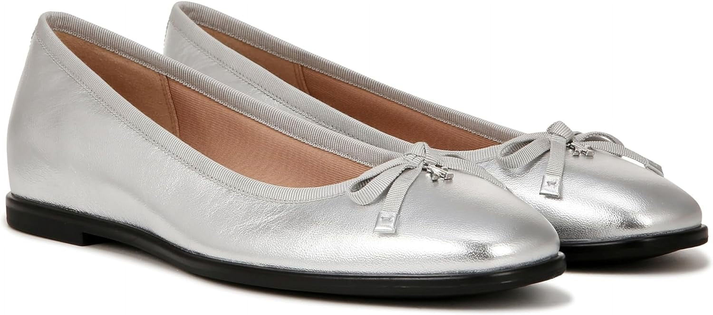 Naturalizer Women's Essential Ballet Flat Silver Leather 10M - Walmart.com