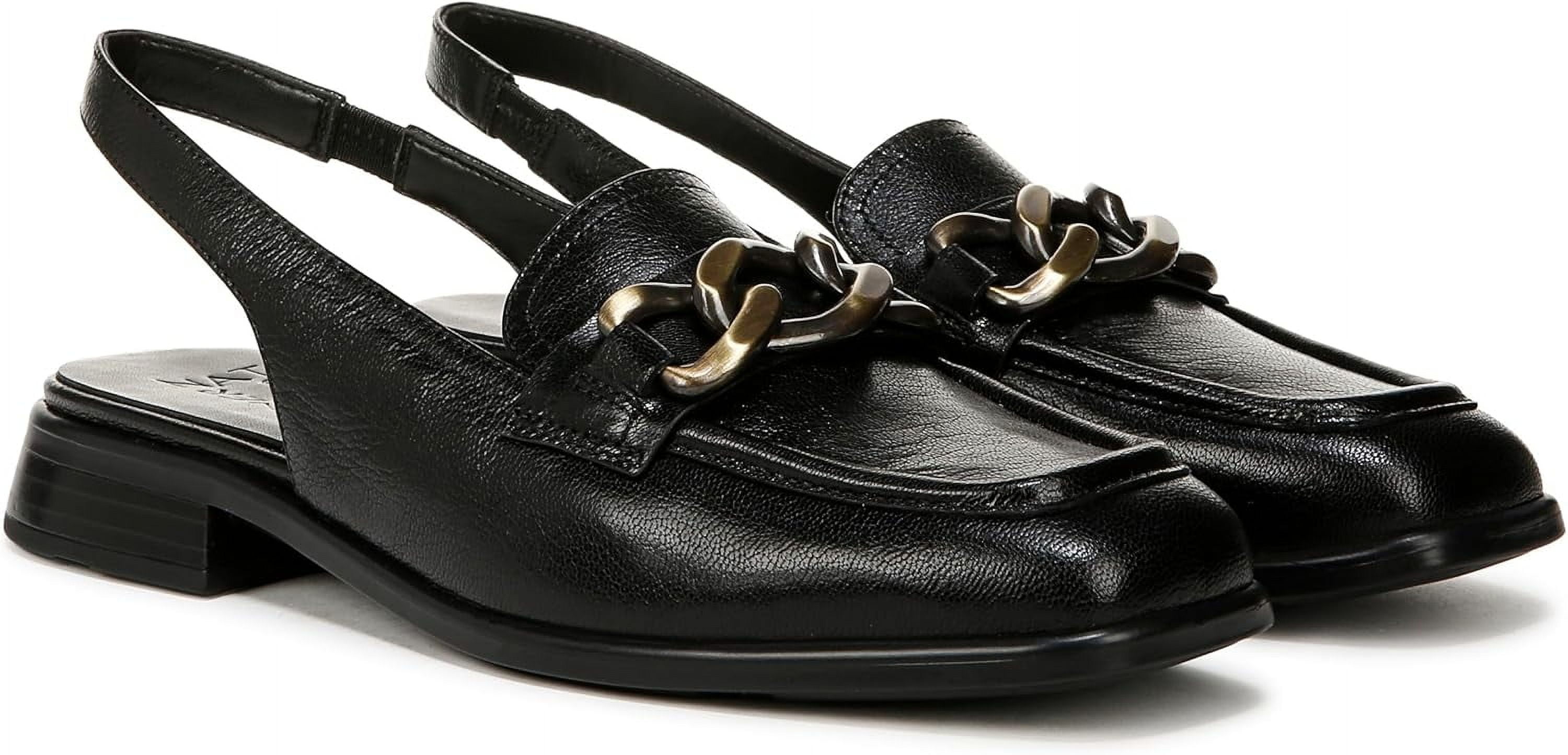 Naturalizer Women's Frances Slingback Chain Detail Loafer Black Leather ...