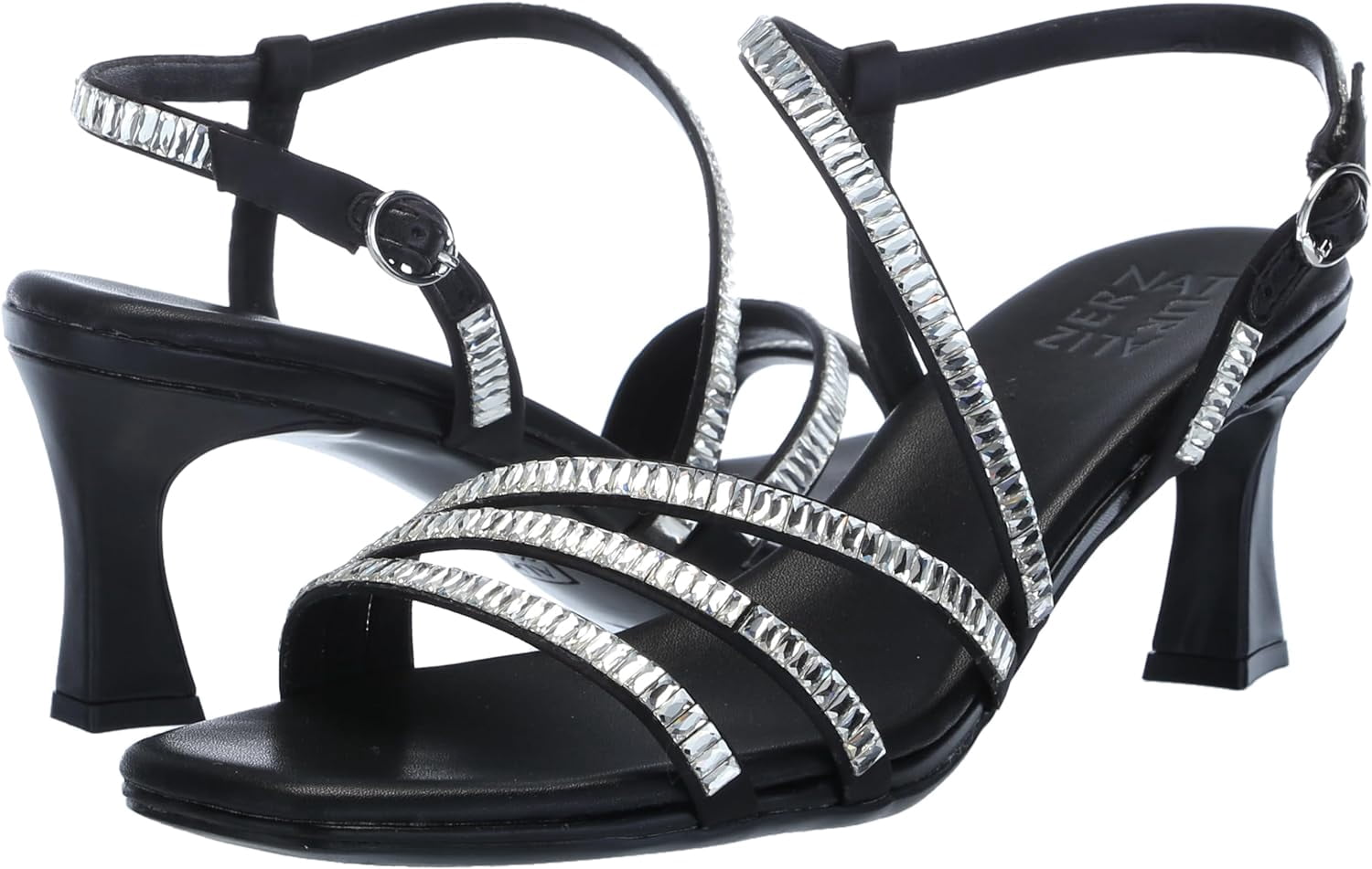 Naturalizer Women's Galaxy Dress Sandal Black Satin 8M - Walmart.com