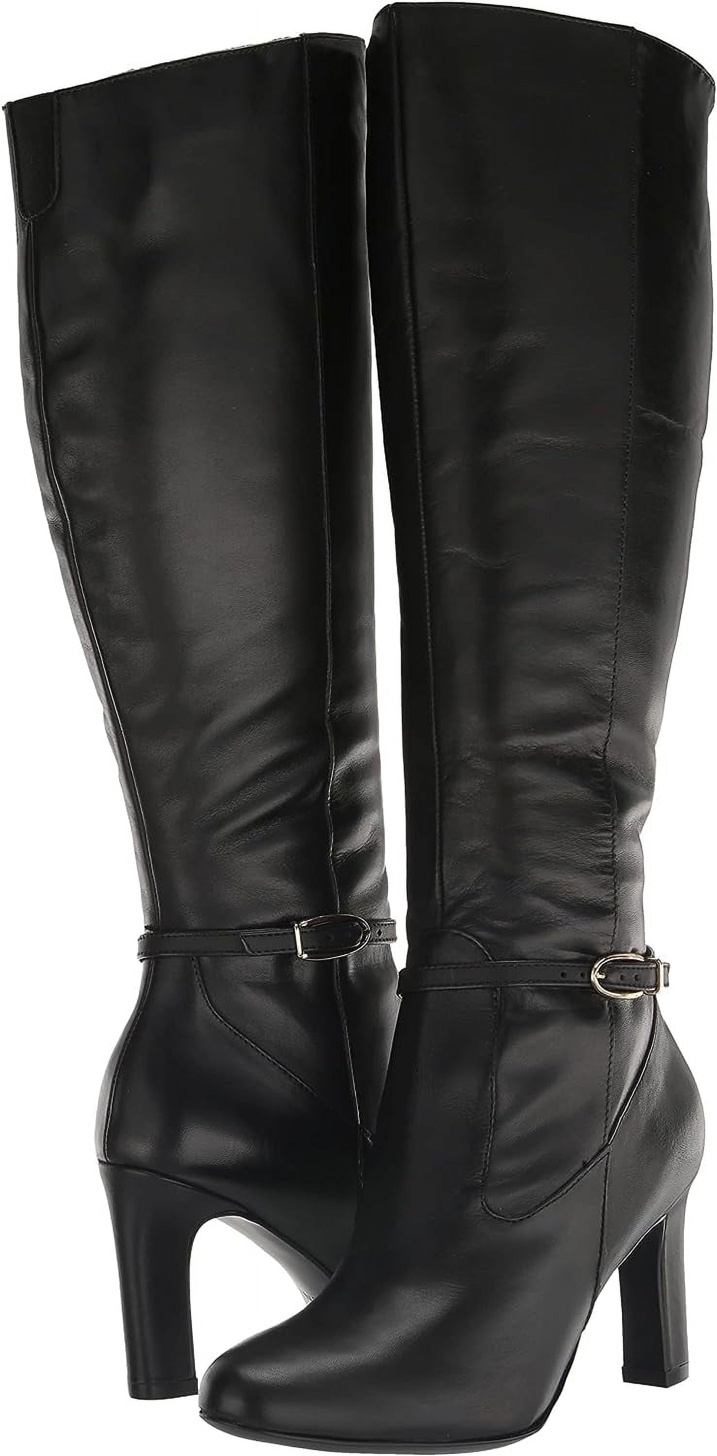 Naturalizer Women's Henny Wedge Pump Boot Black Wide Calf Leather 8M ...