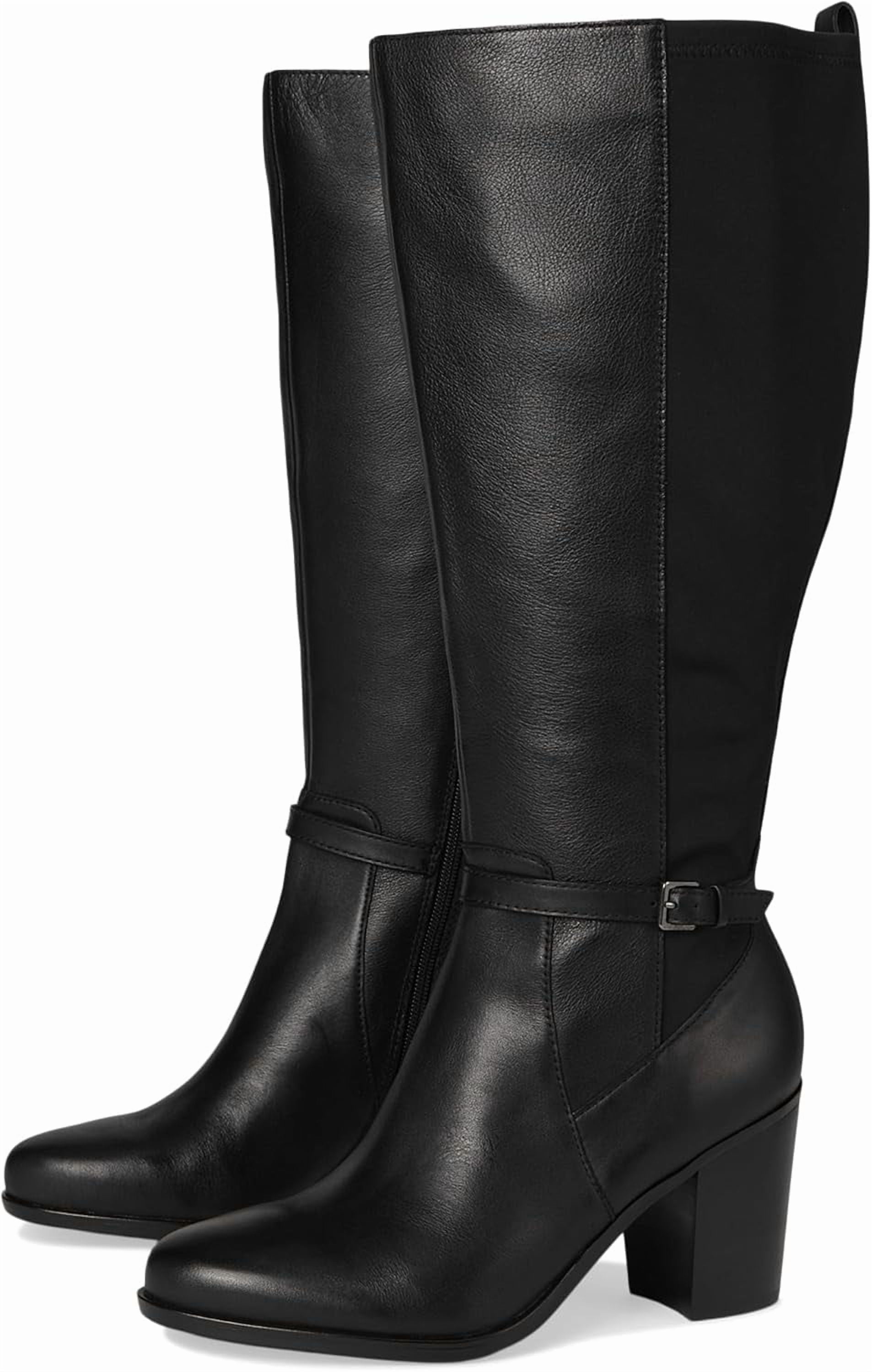 Naturalizer Women's Kalina Stretch Knee High Boot Black Leather and ...