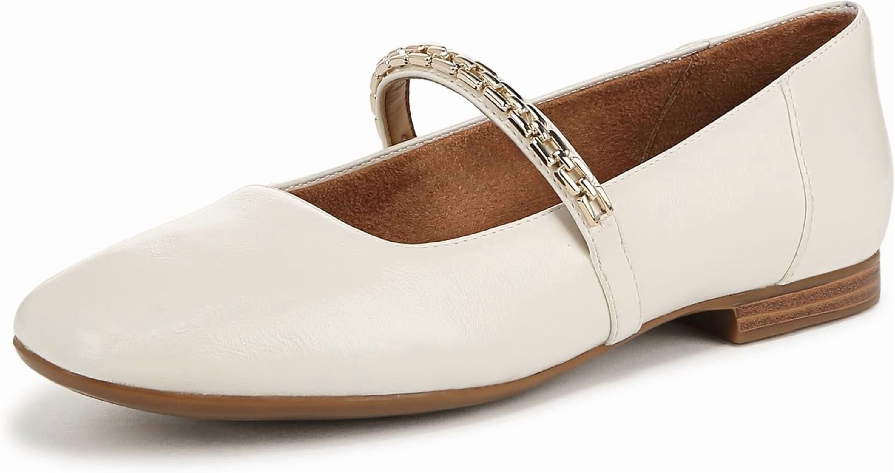 Naturalizer Women's Kelly Chain Mary Jane Flat Warm White 8M - Walmart.com