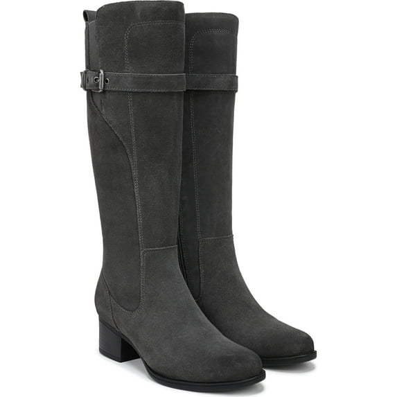 Naturalizer Women's Kenna Knee High Boot Grey Suede Wide Calf 7.5M ...