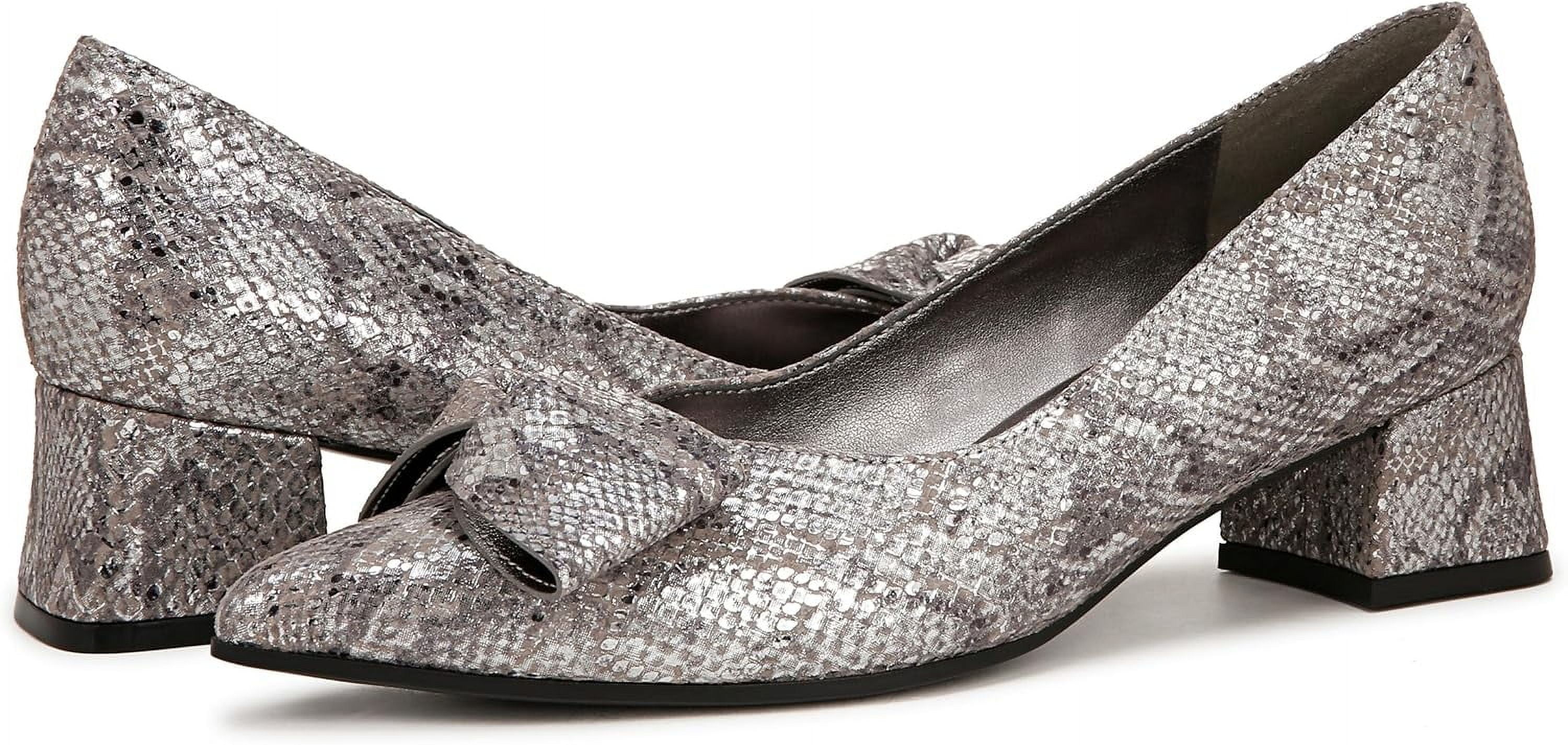Naturalizer Women's Mavis Bow Pump Silver Metallic Snake 12W - Walmart.com