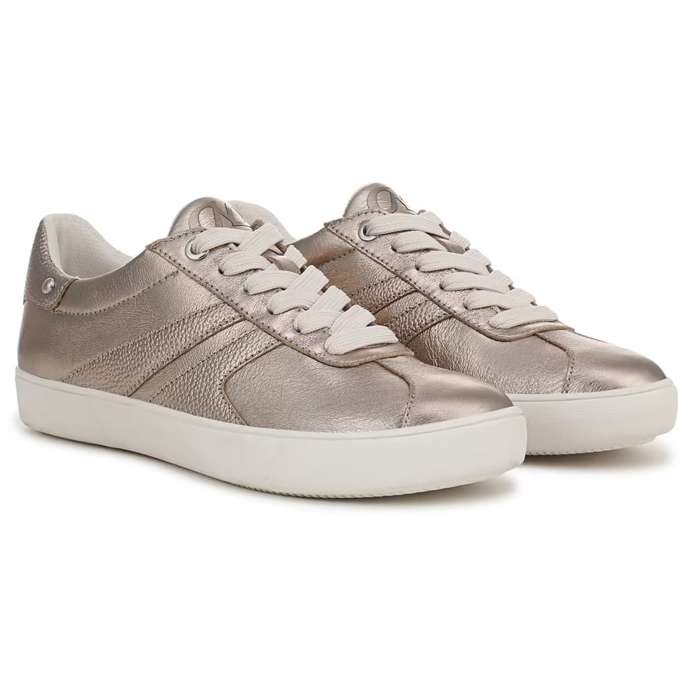 Naturalizer Women's Medina Lace Up Sneaker Warm Silver Leather 9W ...