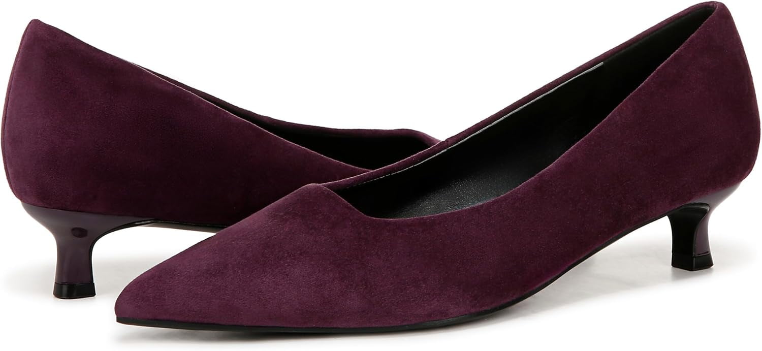 Naturalizer Women's Natalia Kitten Heel Pointed Toe Pump Deep Plum ...