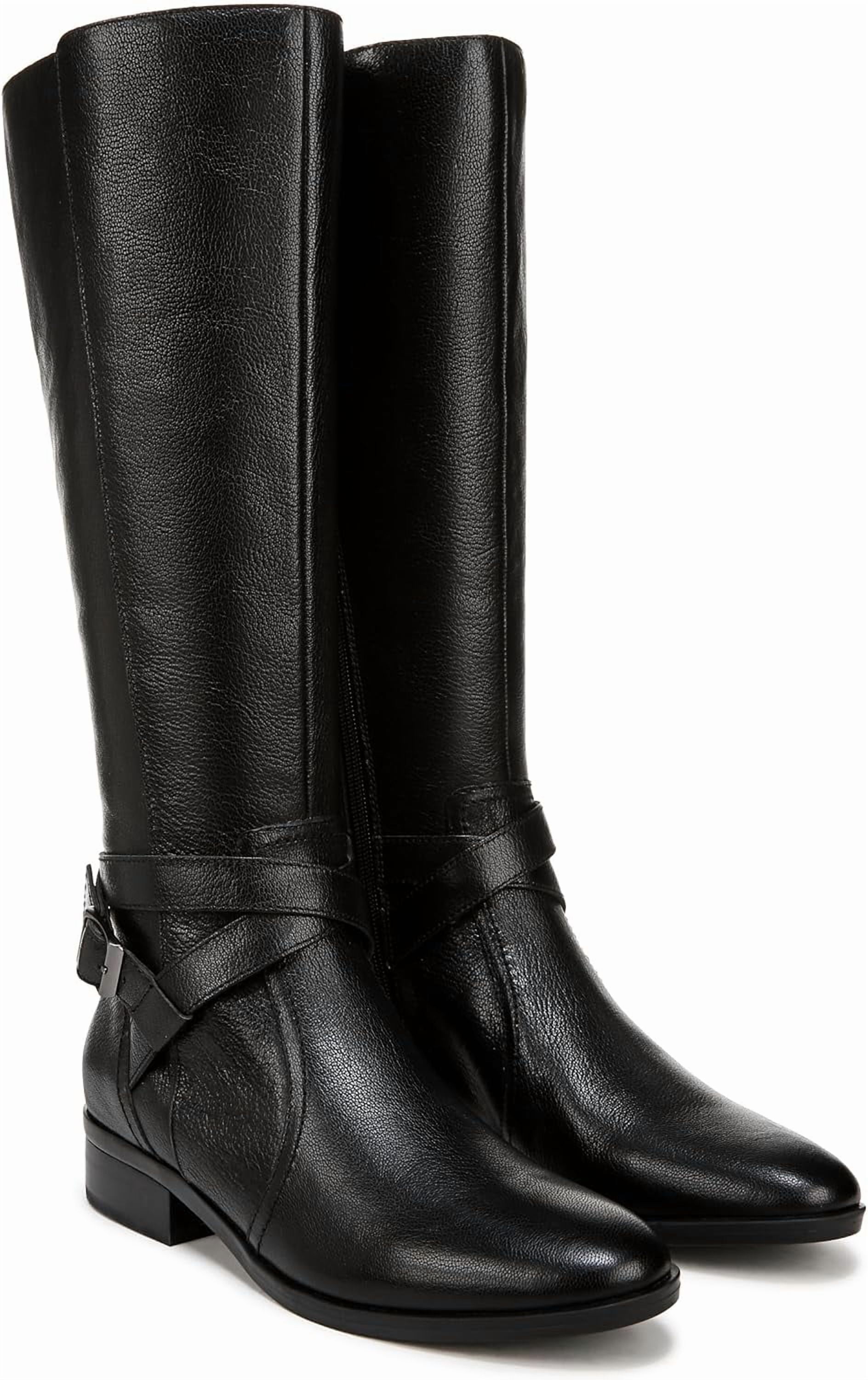 Naturalizer Women's Rena 2 Riding Boot Black Leather Wide Calf 6M ...