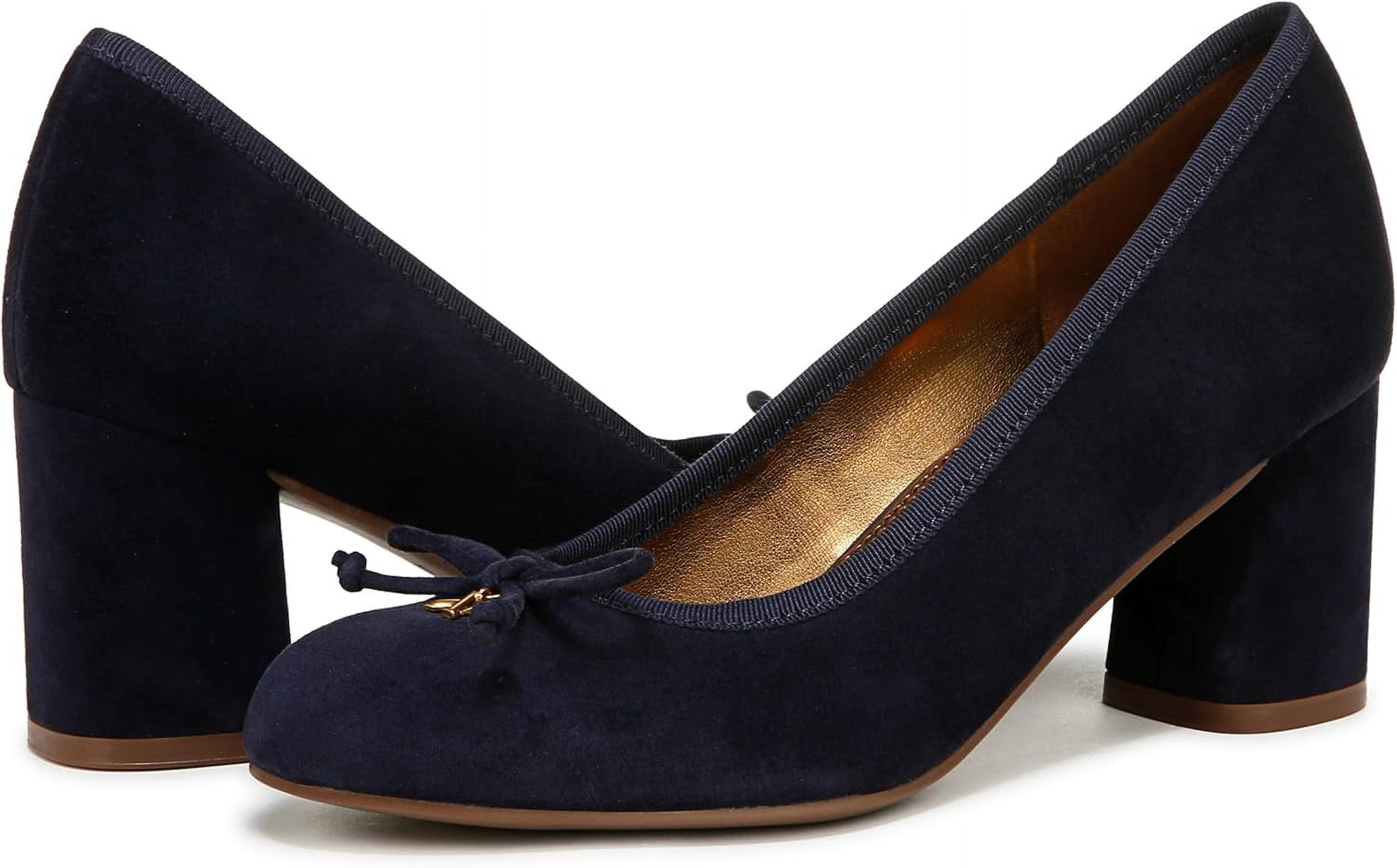 Naturalizer Women's Sienna Block Heel Pump Midnight Blue Suede 8.5W ...
