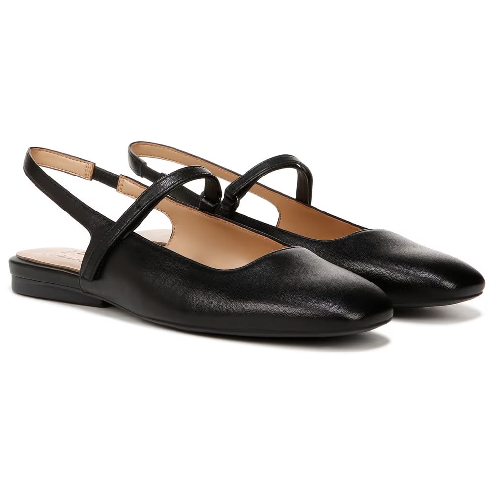Naturalizer Womens Connie Mary Jane Slingback Ballet Flat Black 10M ...