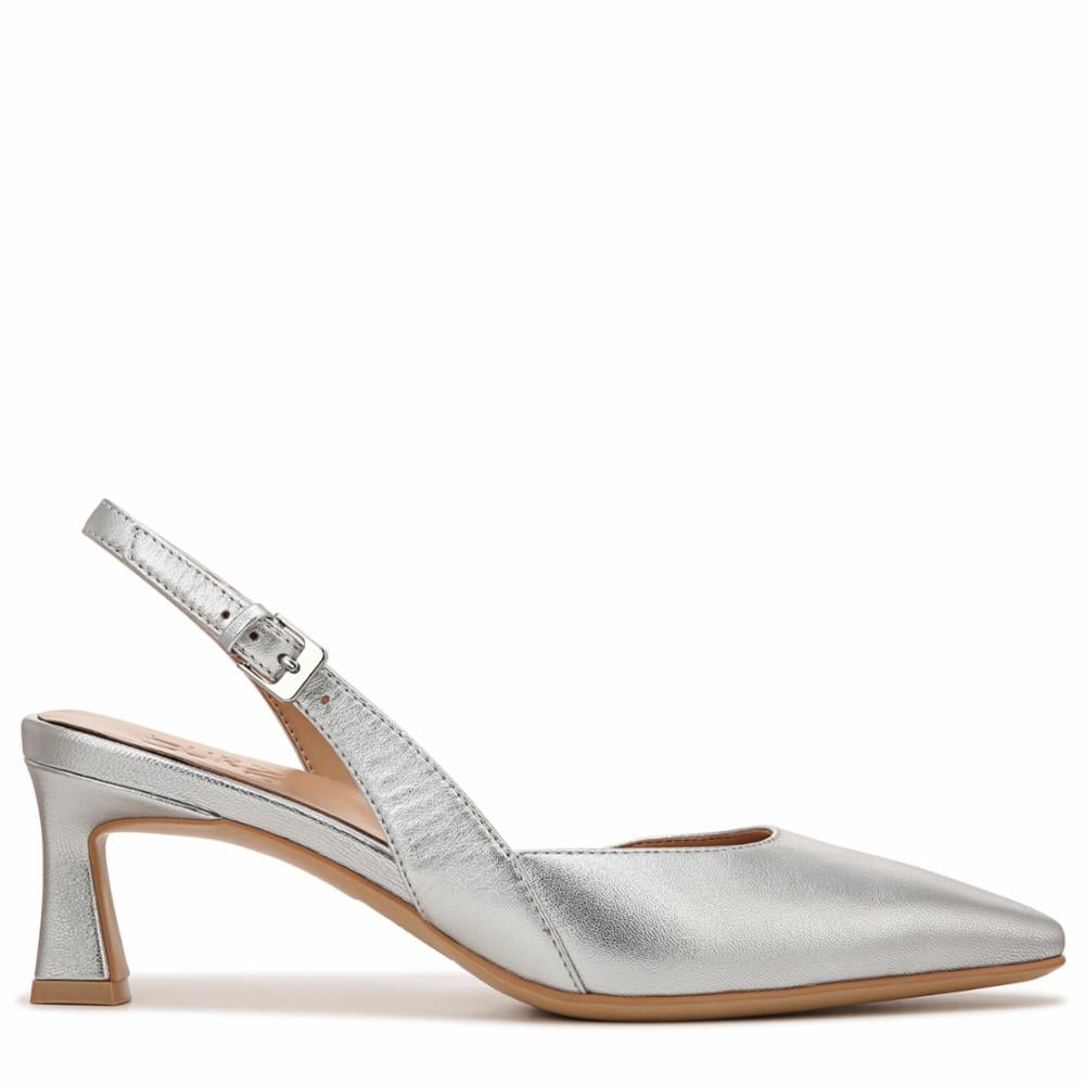 Naturalizer Dalary Women's Slingback Pump Silver Leather 6M - Walmart.com