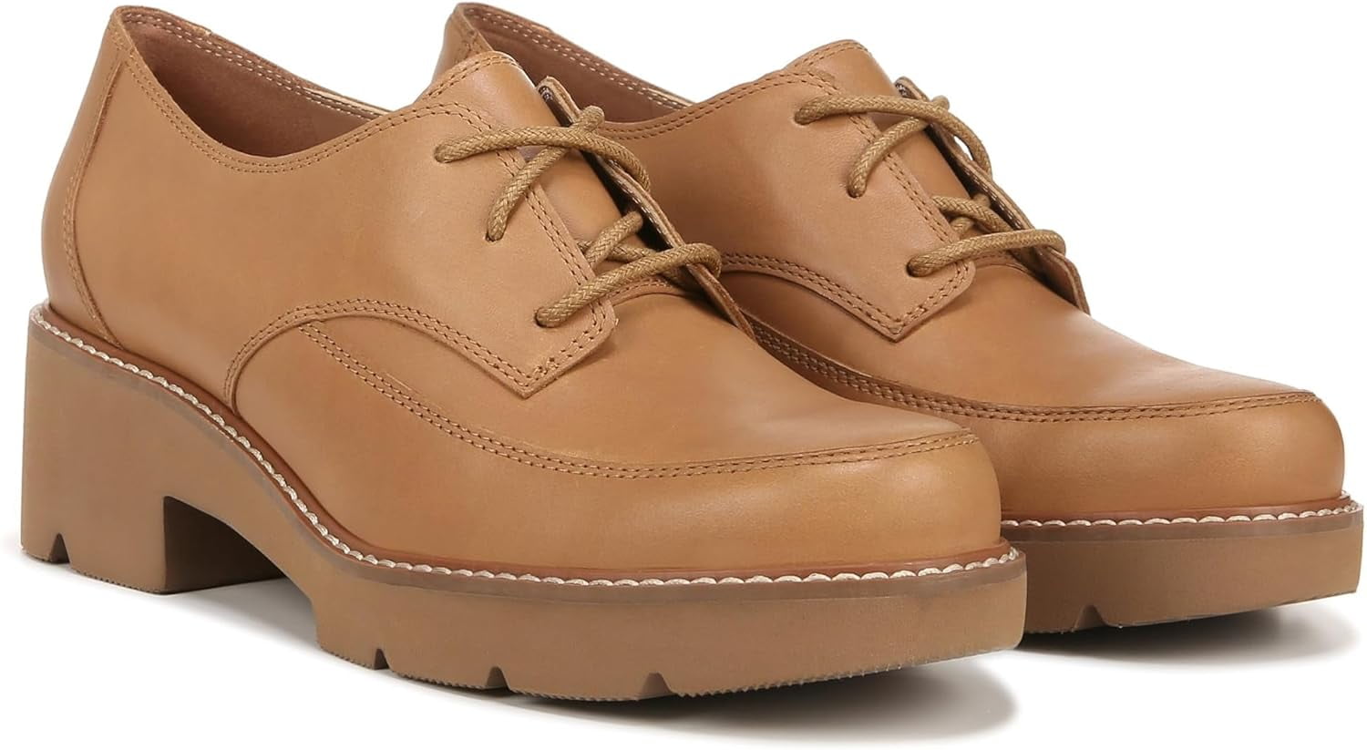 Naturalizer Womens Darry Lace Up Lug Sole Oxford Loafers Toffee Brown ...