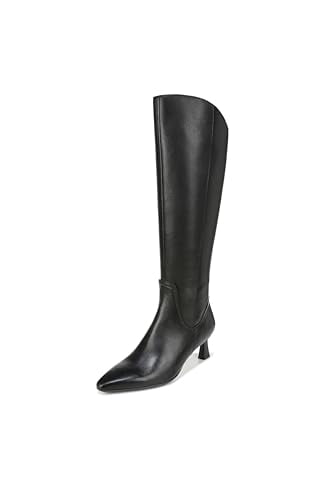 Naturalizer Women's Deesha Knee High Boot Black Leather Extra Wide Calf ...