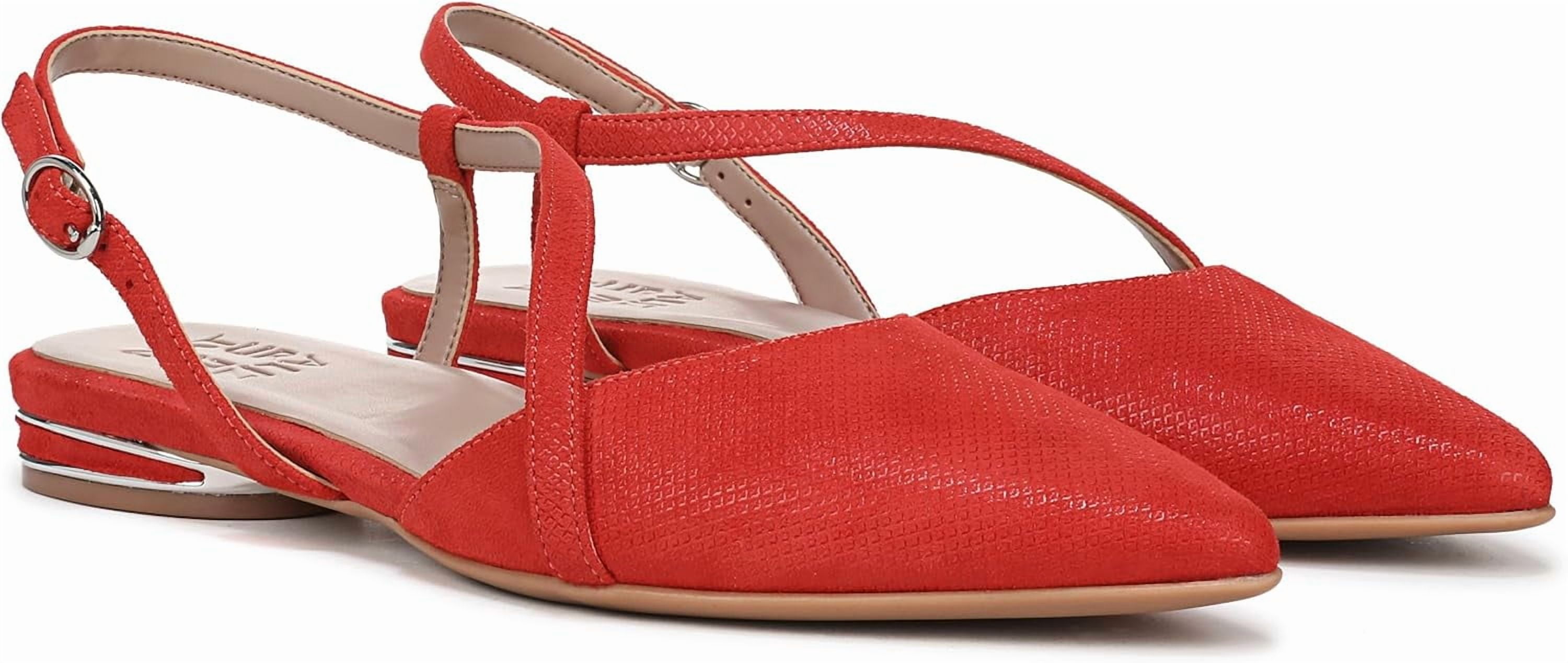 Naturalizer Womens Hawaii Pointed Toe Slingback Flats Maserati Red ...