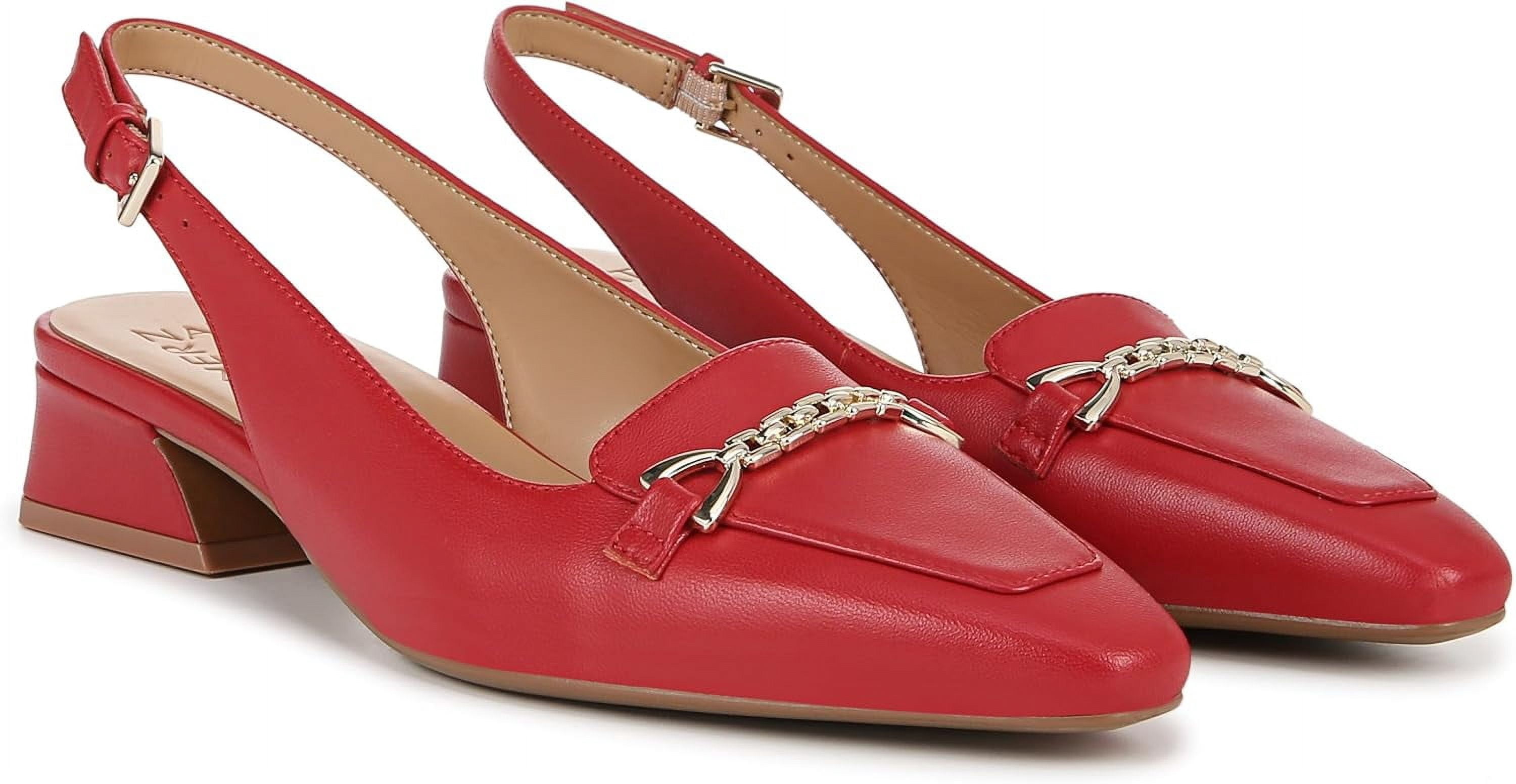 Naturalizer Womens Lindsey Slingback Low Block Heel Pump Crimson Red 7W ...