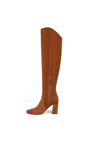 Naturalizer Women's Lyric Over The Knee Boots Dark Chestnut Leather 7 ...