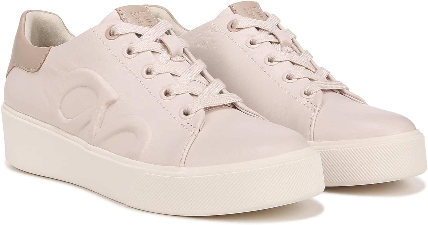 Naturalizer Womens Morrison Logo Lace Up Sneaker Linen Rose/Warm Beige ...