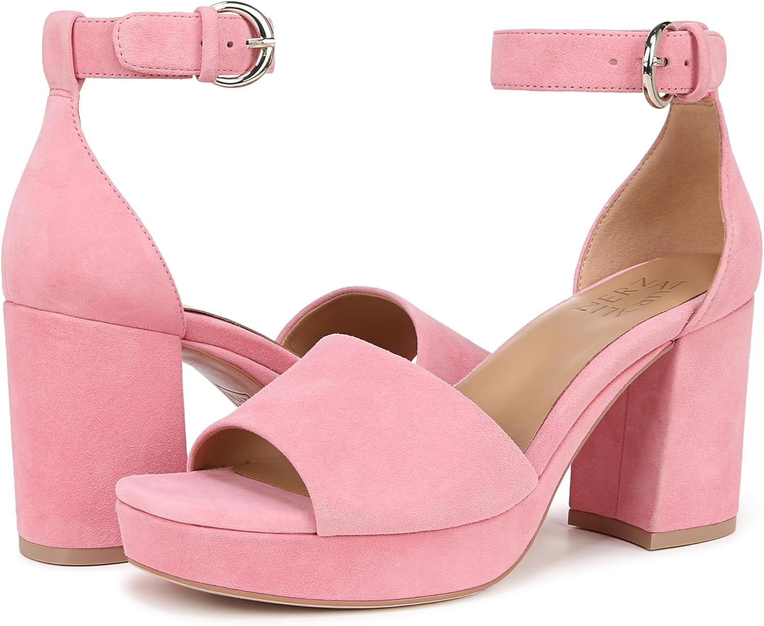 Naturalizer Womens Pearlyn Platform Sandal Flamingo Pink Suede 7.5M ...
