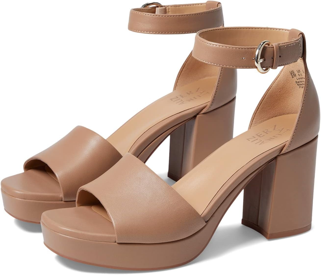 Naturalizer Womens Pearlyn Platform Sandal Taupe Leather 8M - Walmart.com