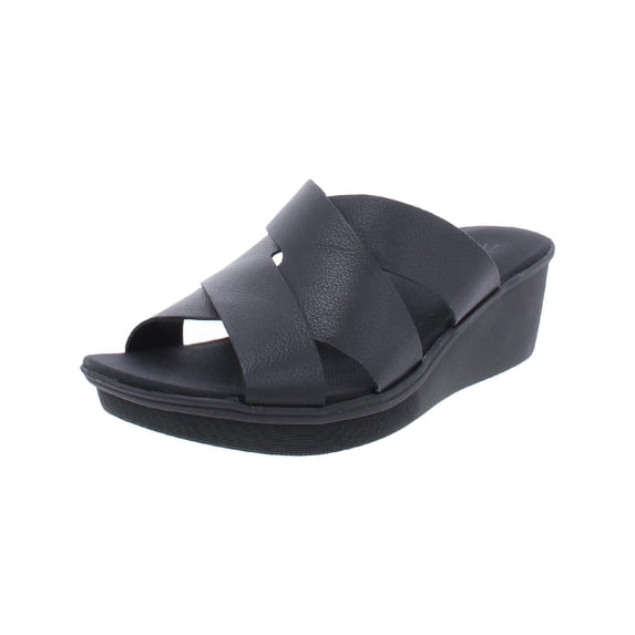 Naturalizer Womens Rowena Leather Slip On Wedge Sandals - Walmart.com