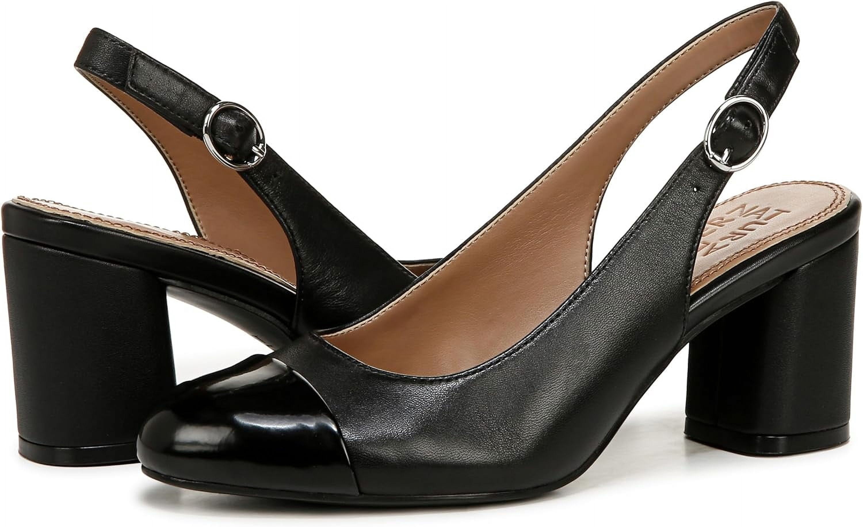 Naturalizer Womens Sophie Cap Toe Slingback Pump Black 9.5M - Walmart.com
