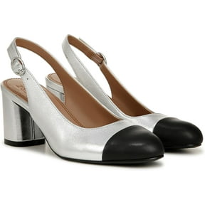 Ferwind Women's Square Toe Pumps Chunky Heel Two Tone Colors Slip on ...