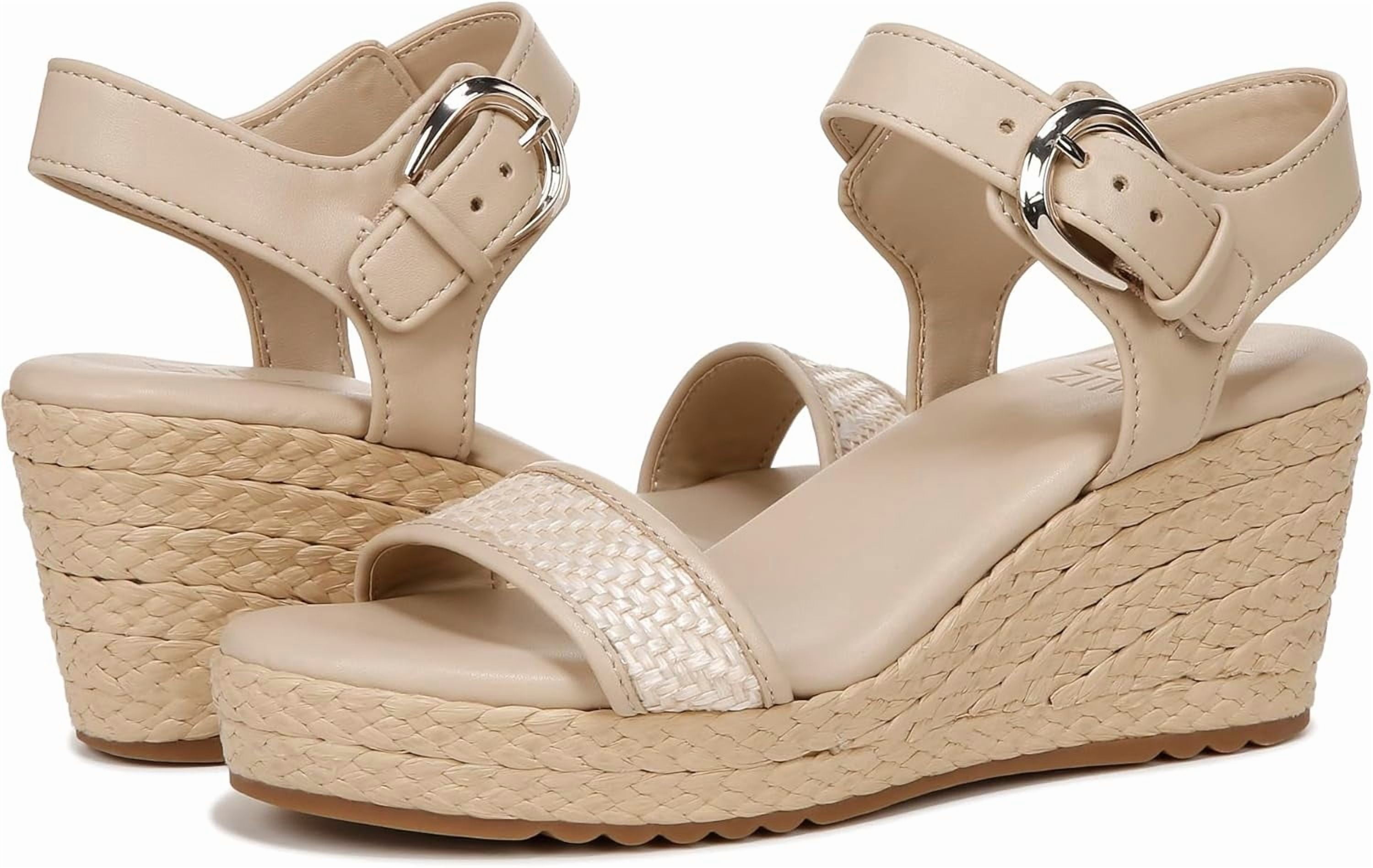 Naturalizer Womens Stella Open Toe Wedge Sandal Beige Multi Woven 9N ...