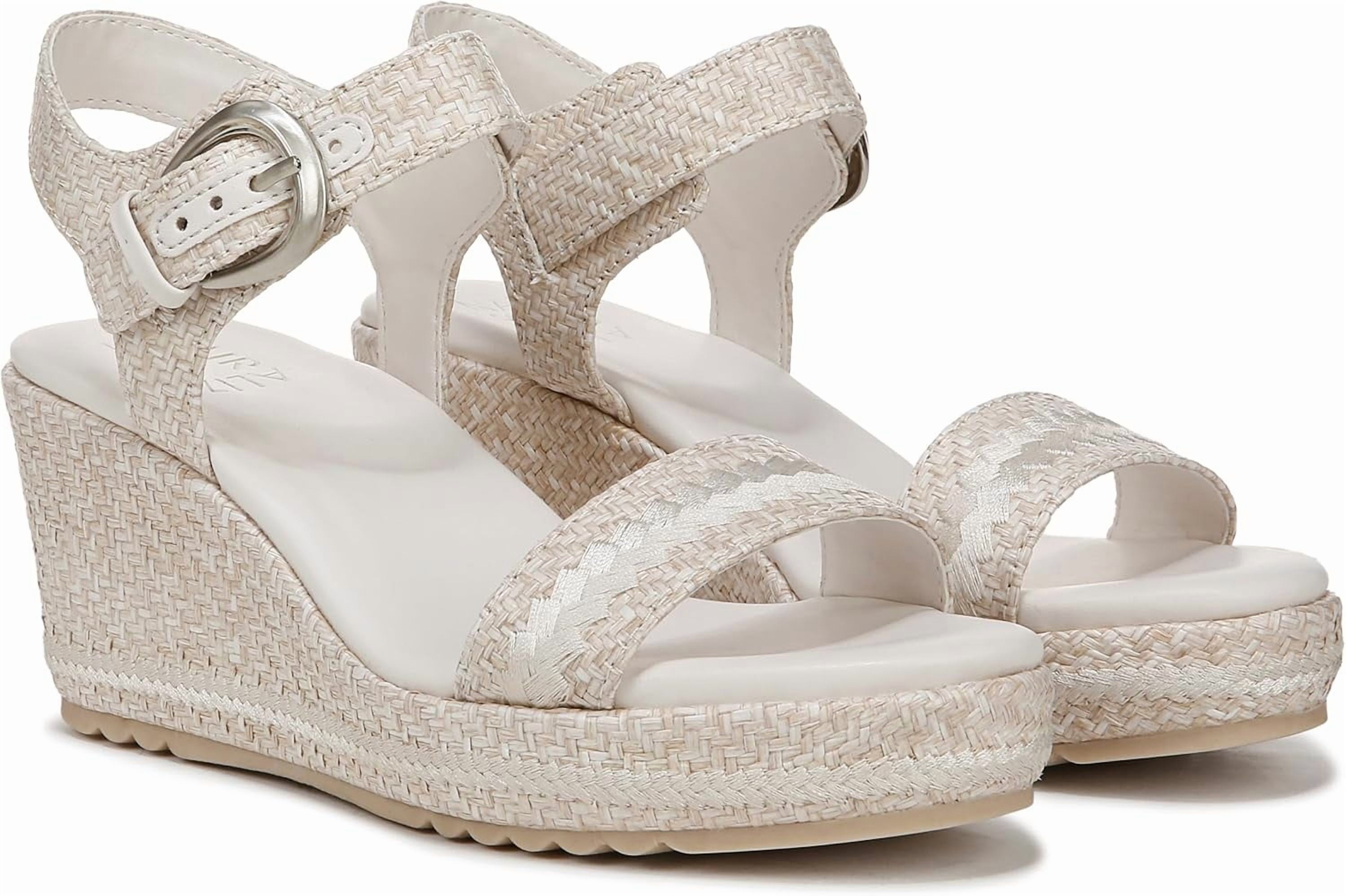 Naturalizer Womens Stella Open Toe Wedge Sandal Eggshell Beige Raffia 5 ...