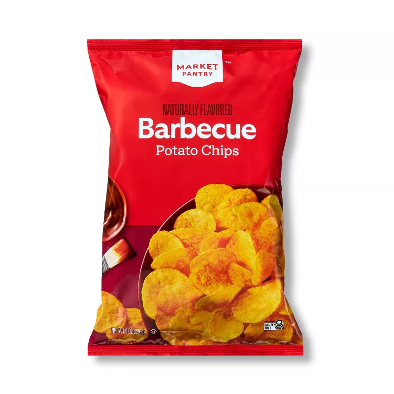 Naturally Flavored Barbecue Potato Chips 8oz Market Pantry (Pack of 4 ...